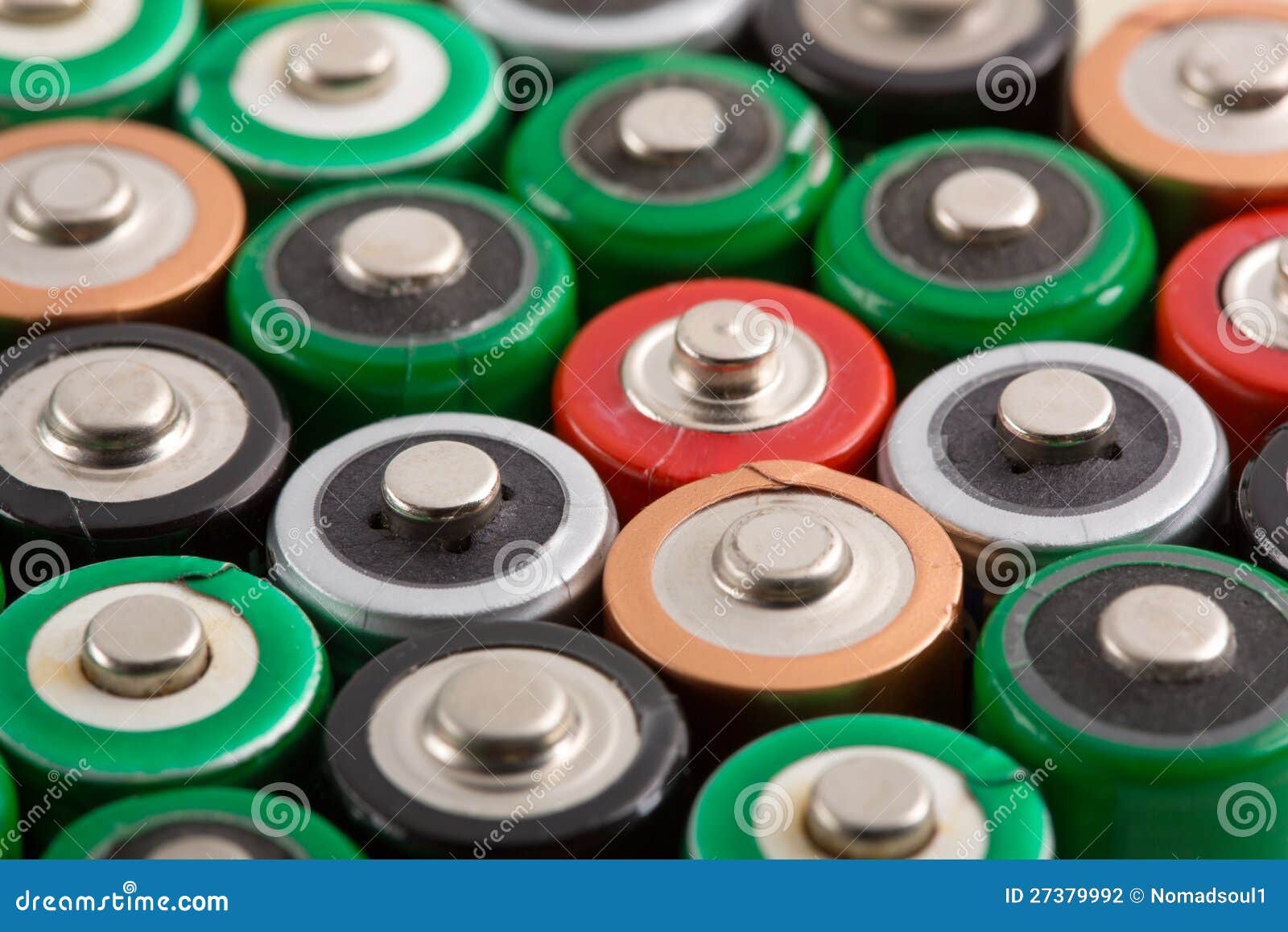 Many colorful batteries stock photo. Image of pile, accumulators - 27379992