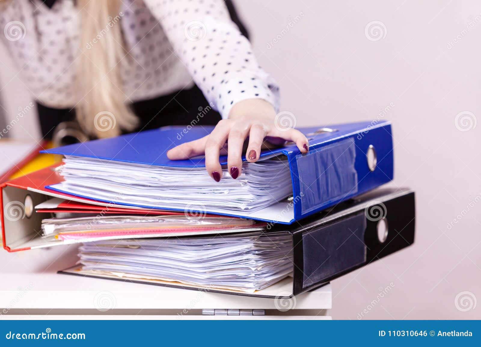 Many Colorful Binders with Documents Inside Stock Photo - Image of ...