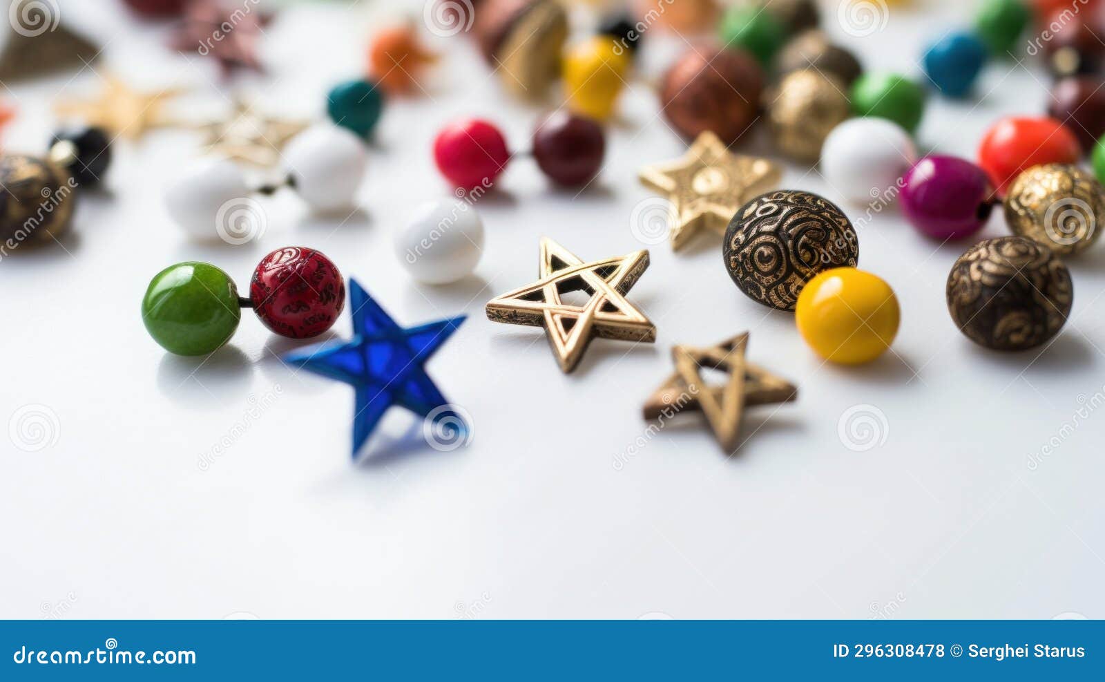Many Colorful Buttons and Star Shaped Objects, AI Stock Illustration ...