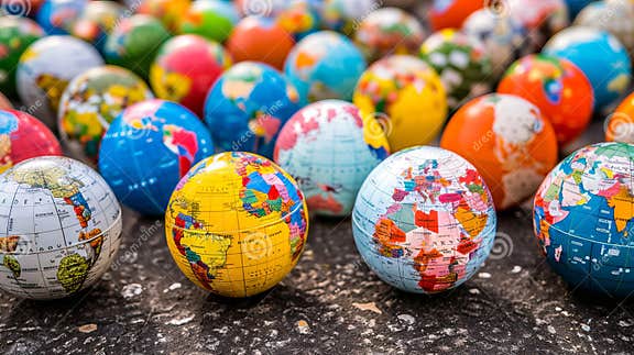 Many Colorful Easter Eggs with World Maps on Them Stock Photo - Image ...