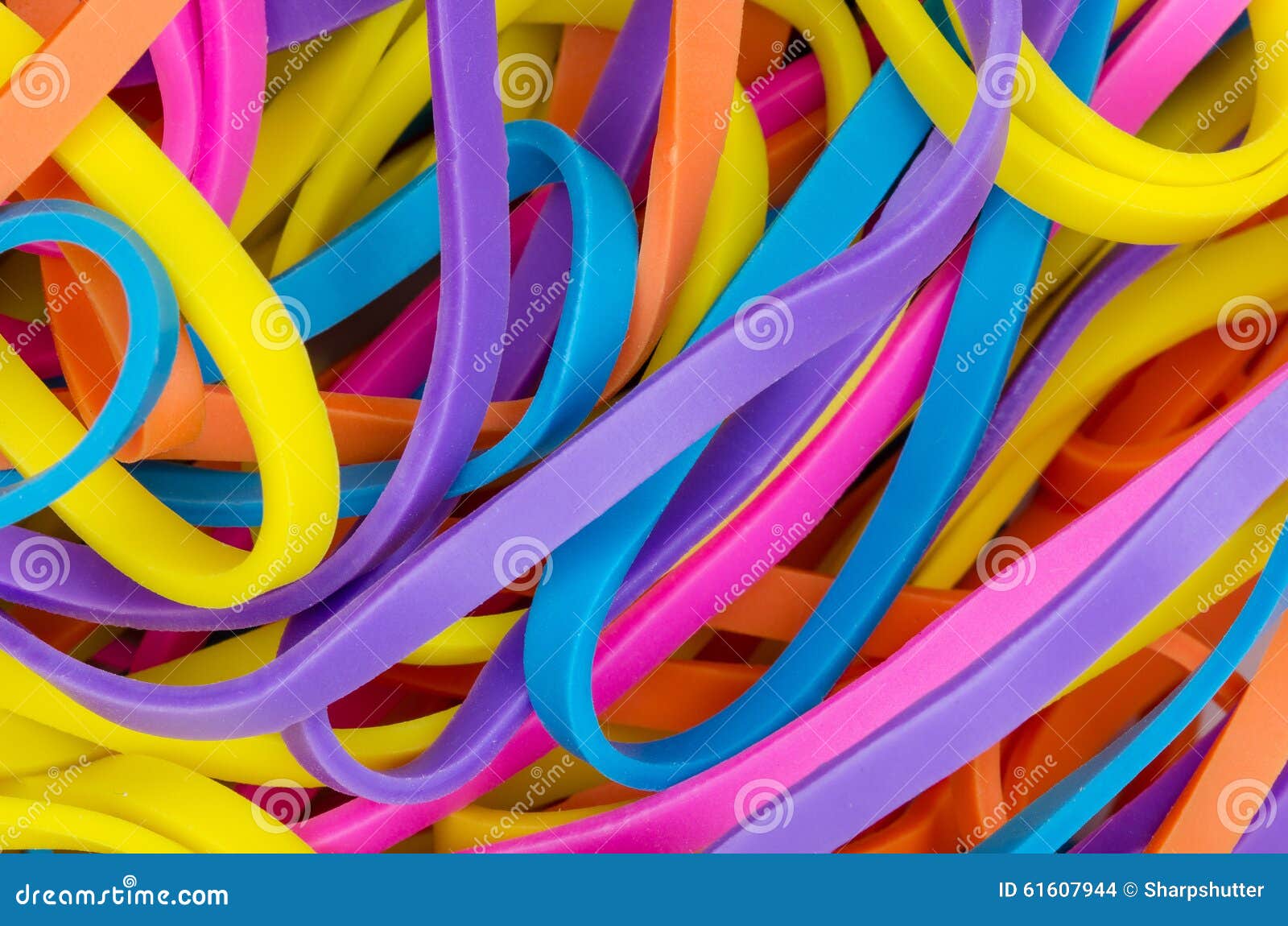 Many colorful elastics stock photo. Image of macro, jumbled - 61607944