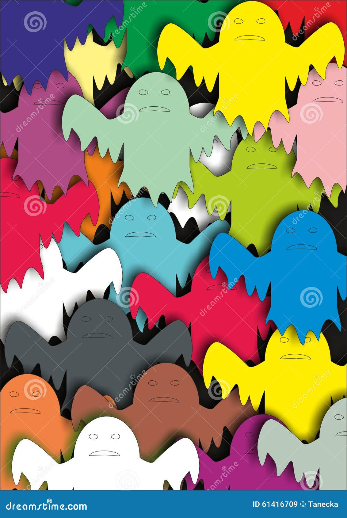 Colorful Ghosts. Vector | CartoonDealer.com #118960217