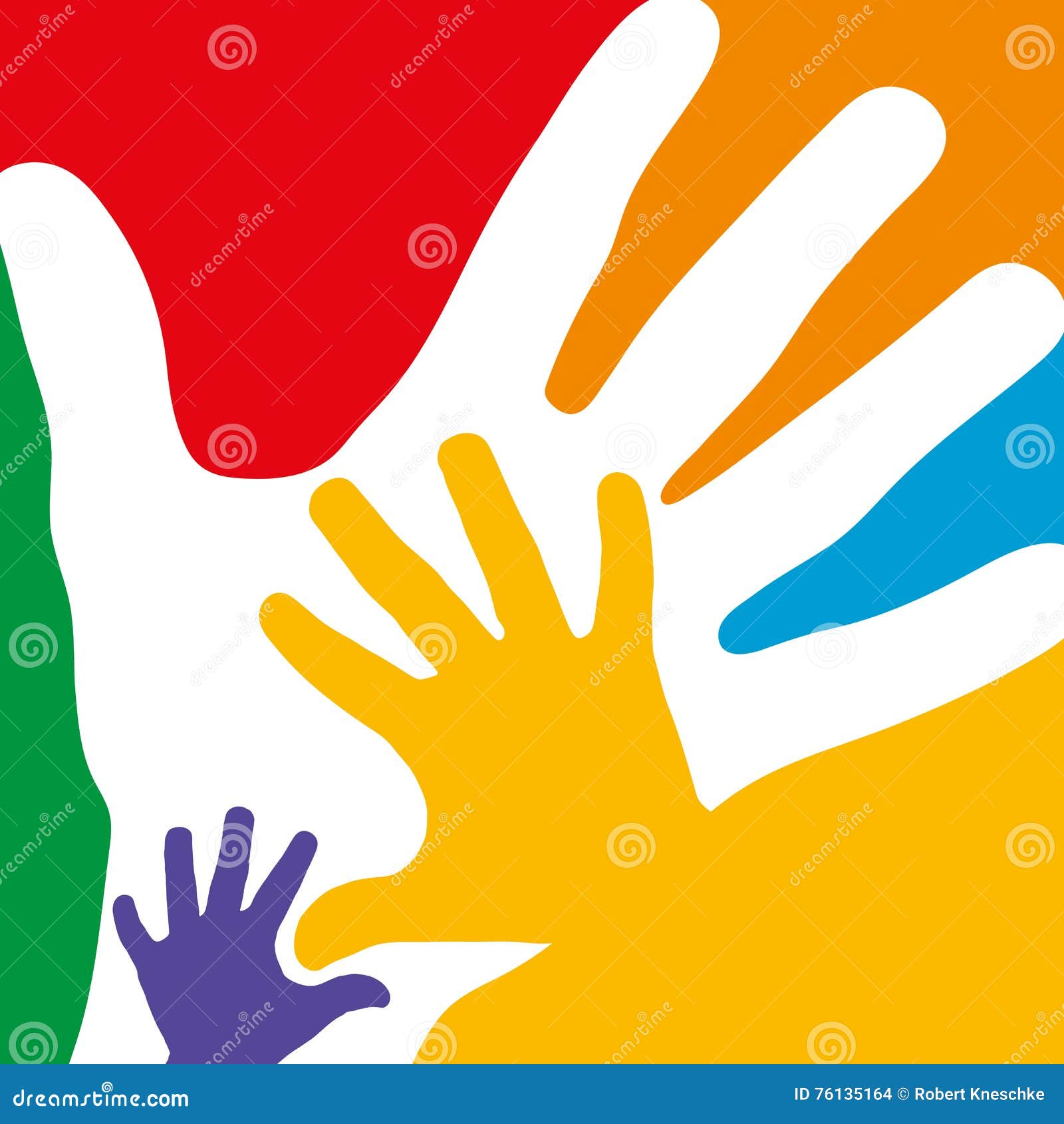 Many colorful hands stock illustration. Illustration of cooperation ...