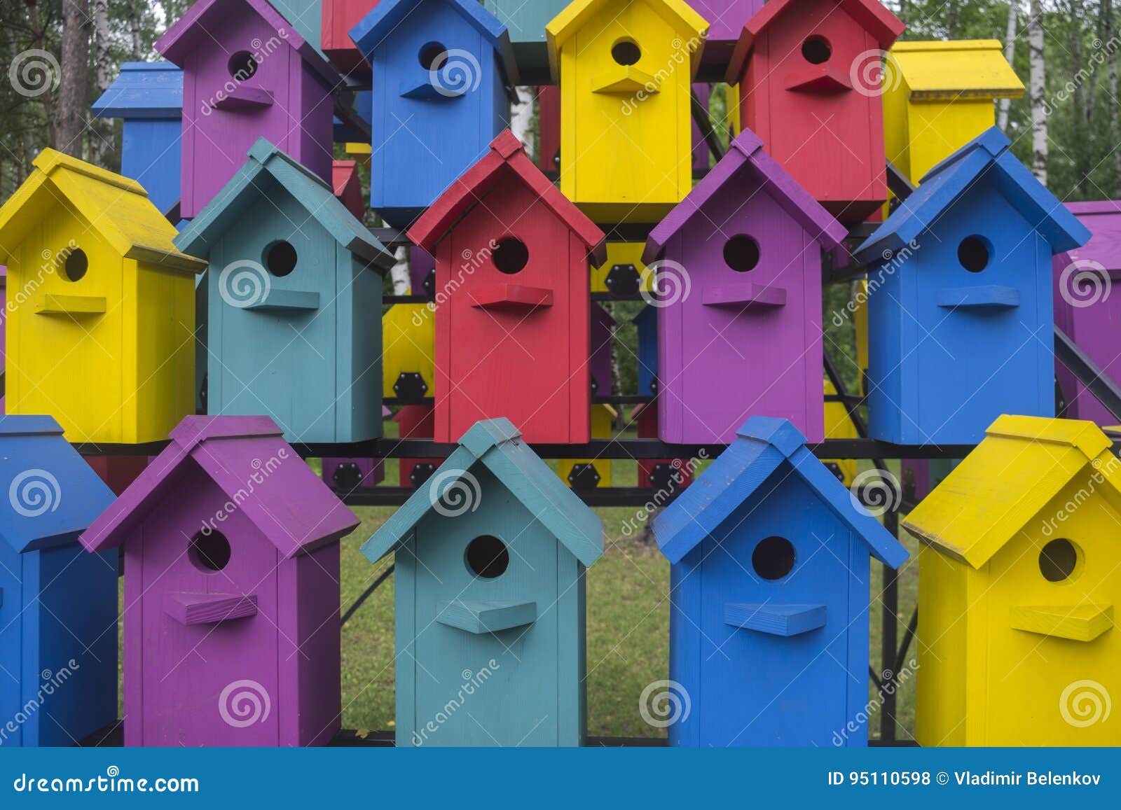 Many Colorful Houses for Bird 2 Stock Photo - Image of outdoor, small ...