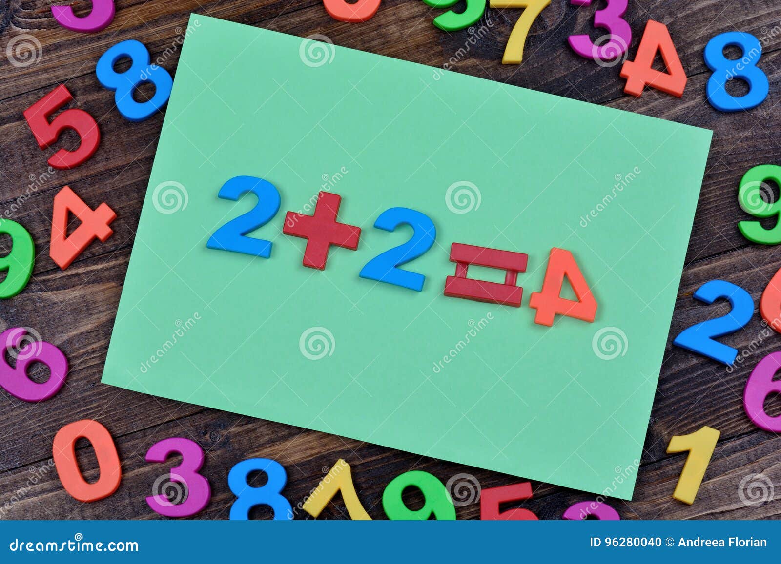 Many Colorful Numbers with Paper on Table Stock Photo - Image of ...