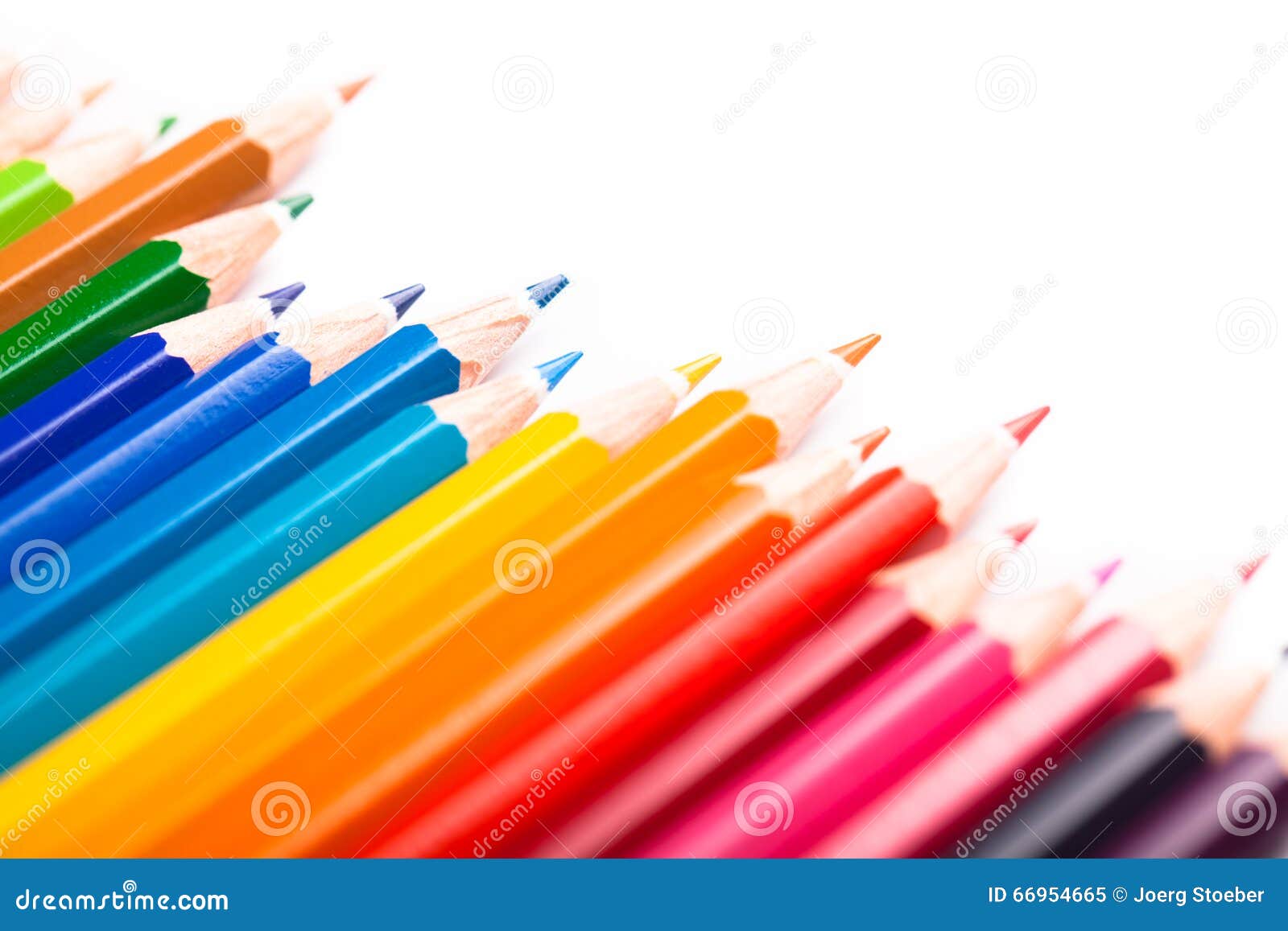 Many Colorful Pens Isolated on White Stock Image - Image of border ...