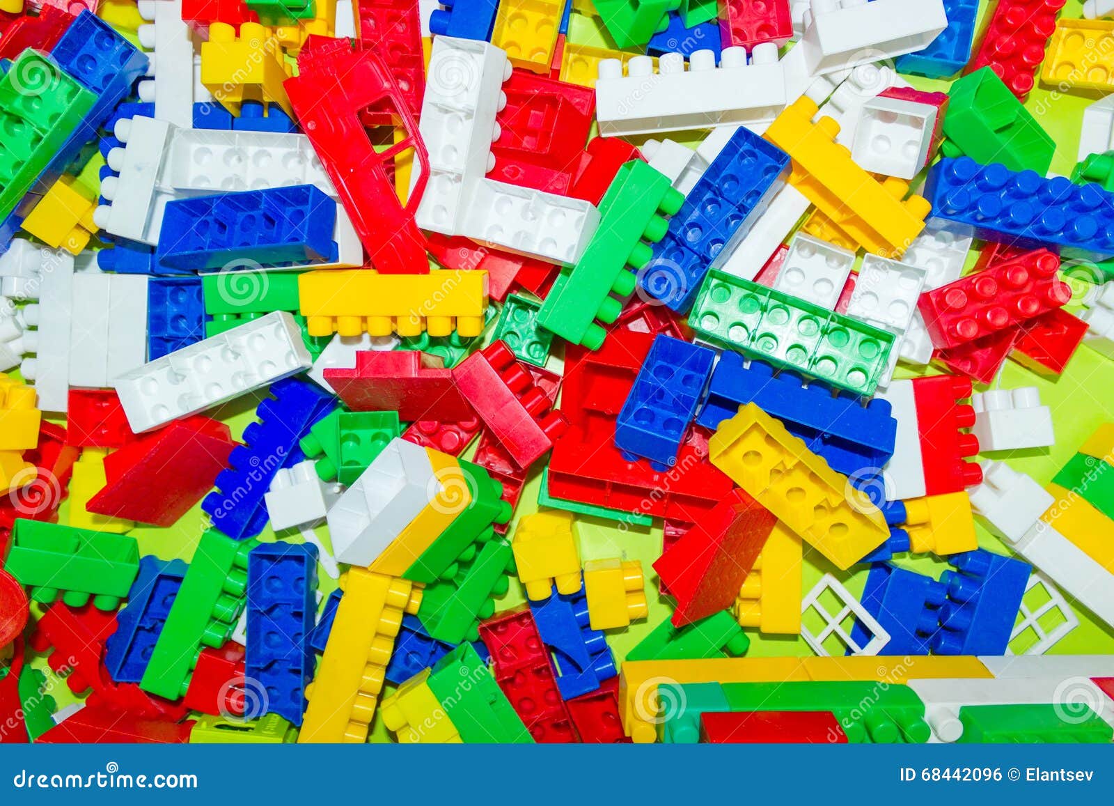Many Colorful Plastic Toy Blocks, Red, Blue, White, Yellow Stock Photo ...