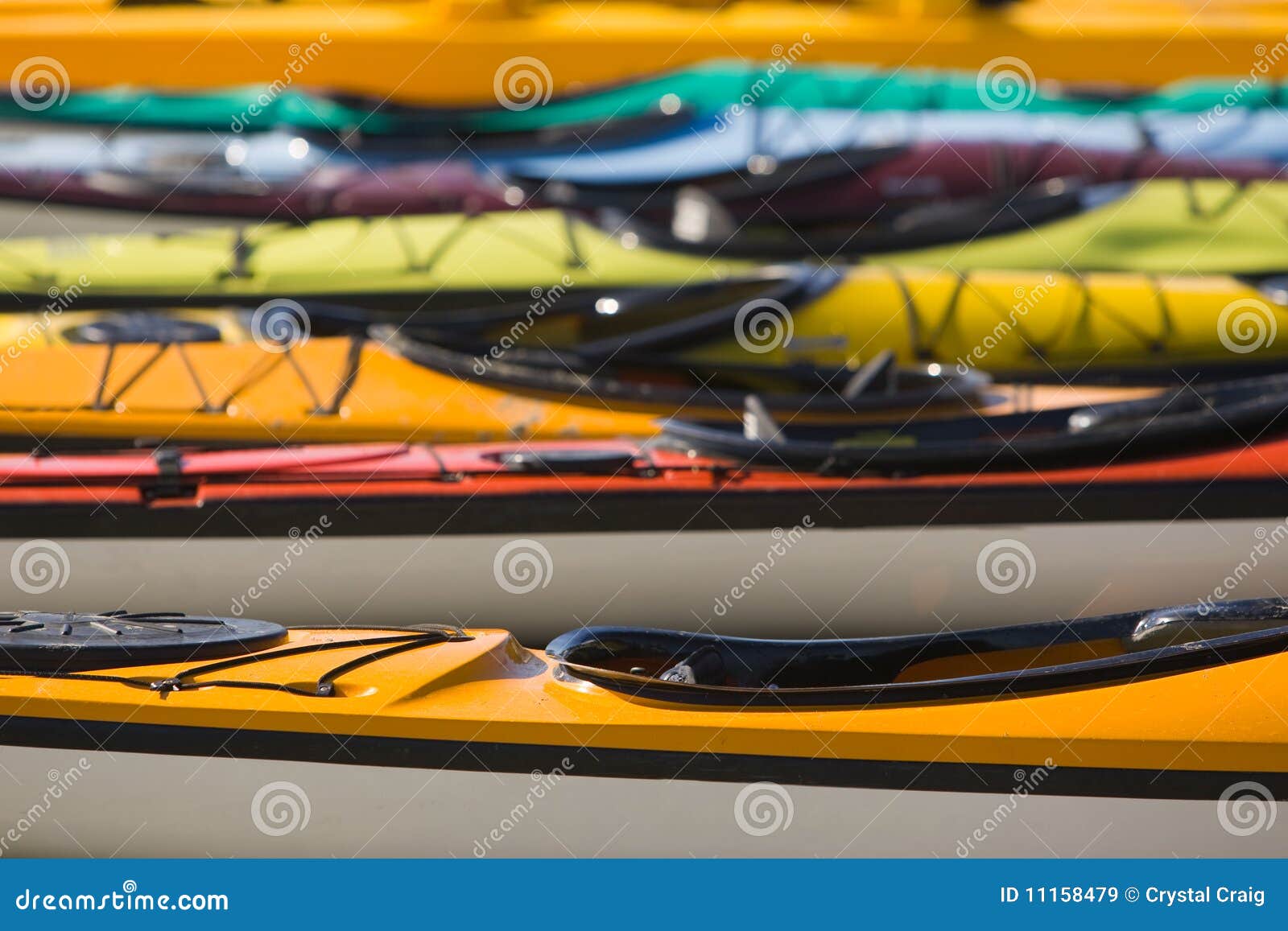 Many Colorful Sea Kayaks stock image. Image of sports - 11158479
