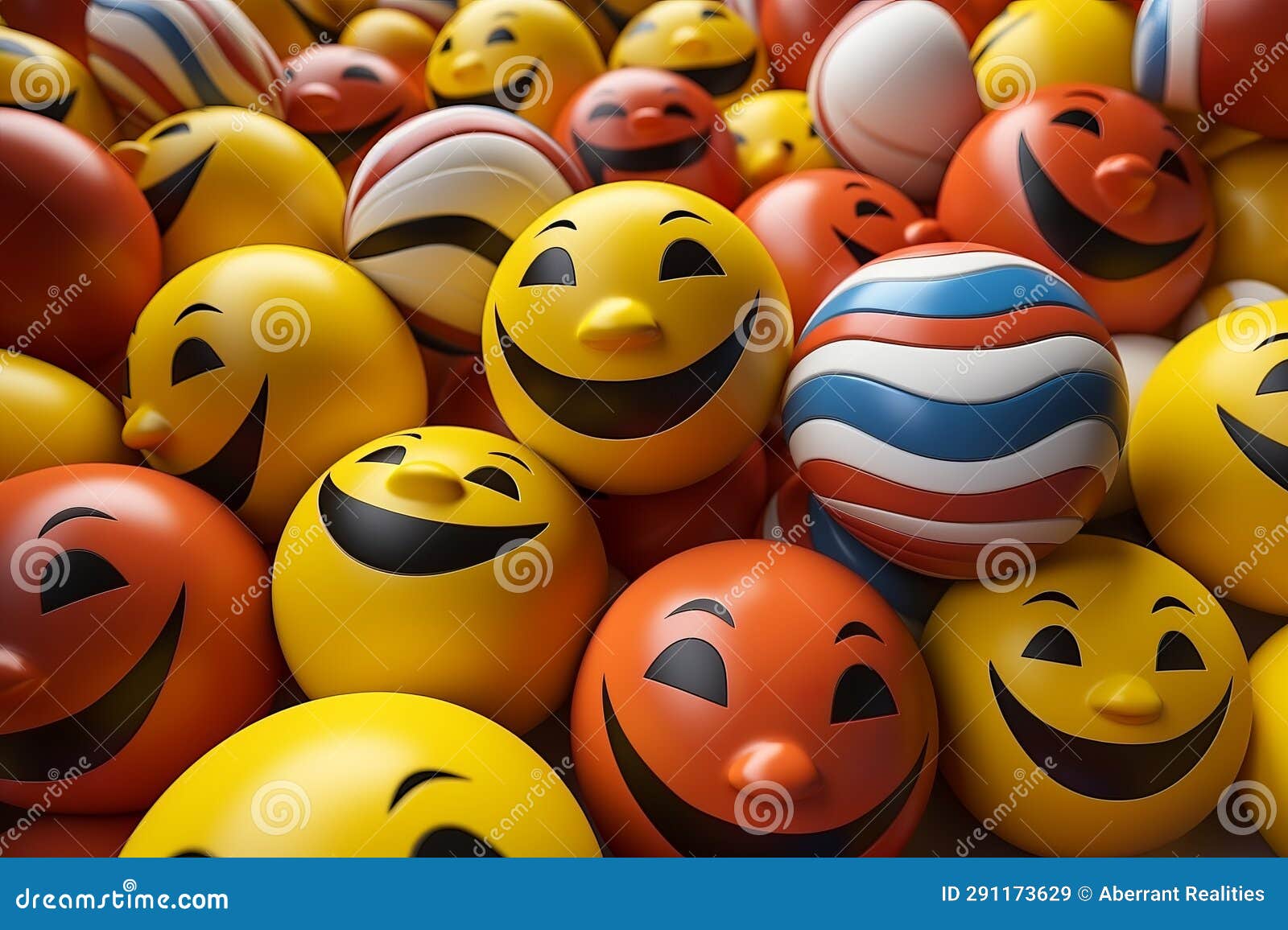 Many Colorful Smiley Faces are Arranged in a Pile Stock Illustration ...