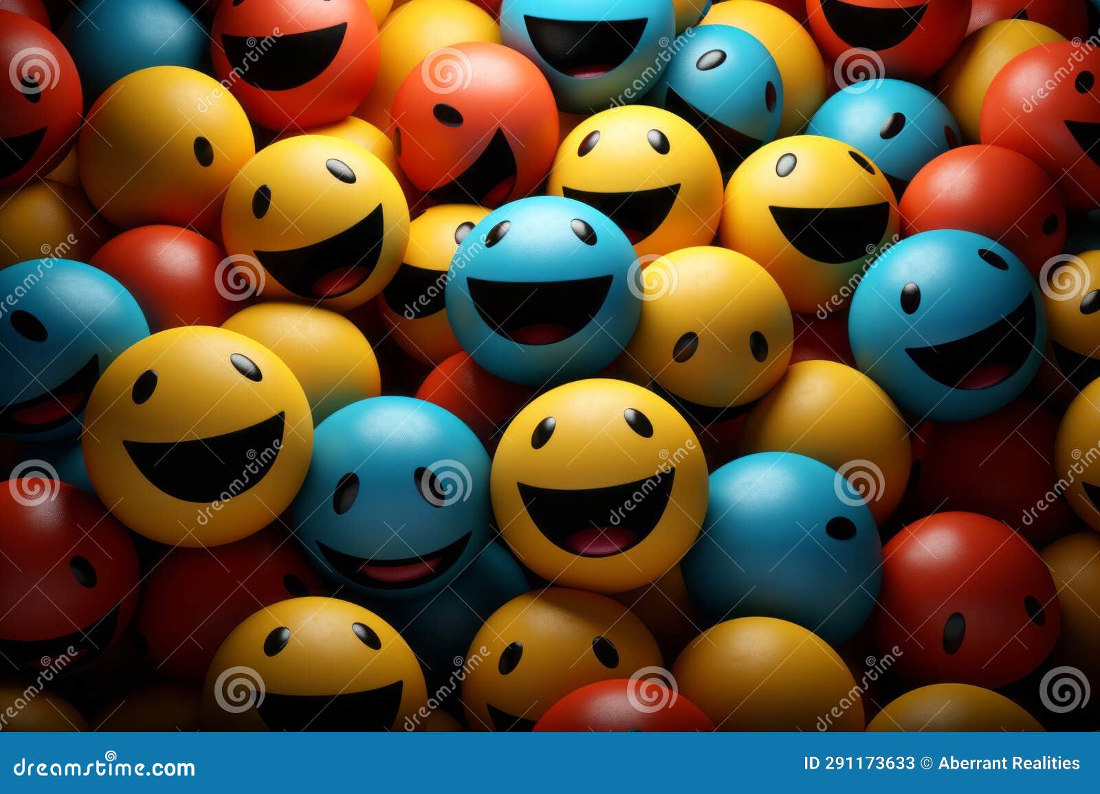 Many Colorful Smiley Faces are Arranged in a Pile Stock Illustration ...