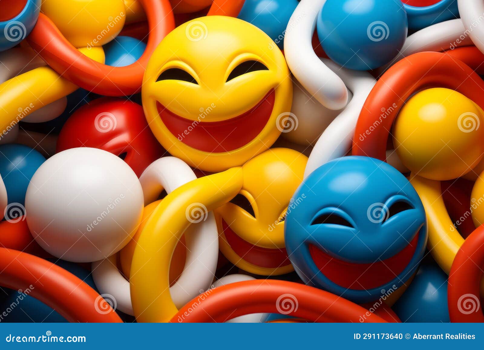 Many Colorful Smiley Faces are Arranged in a Pile Stock Illustration ...