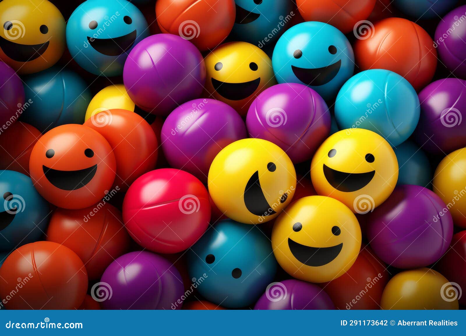 Many Colorful Smiley Faces are Arranged in a Pile Stock Photo - Image ...