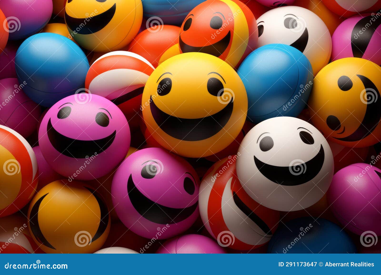 Many Colorful Smiley Faces are Arranged in a Pile Stock Image - Image ...