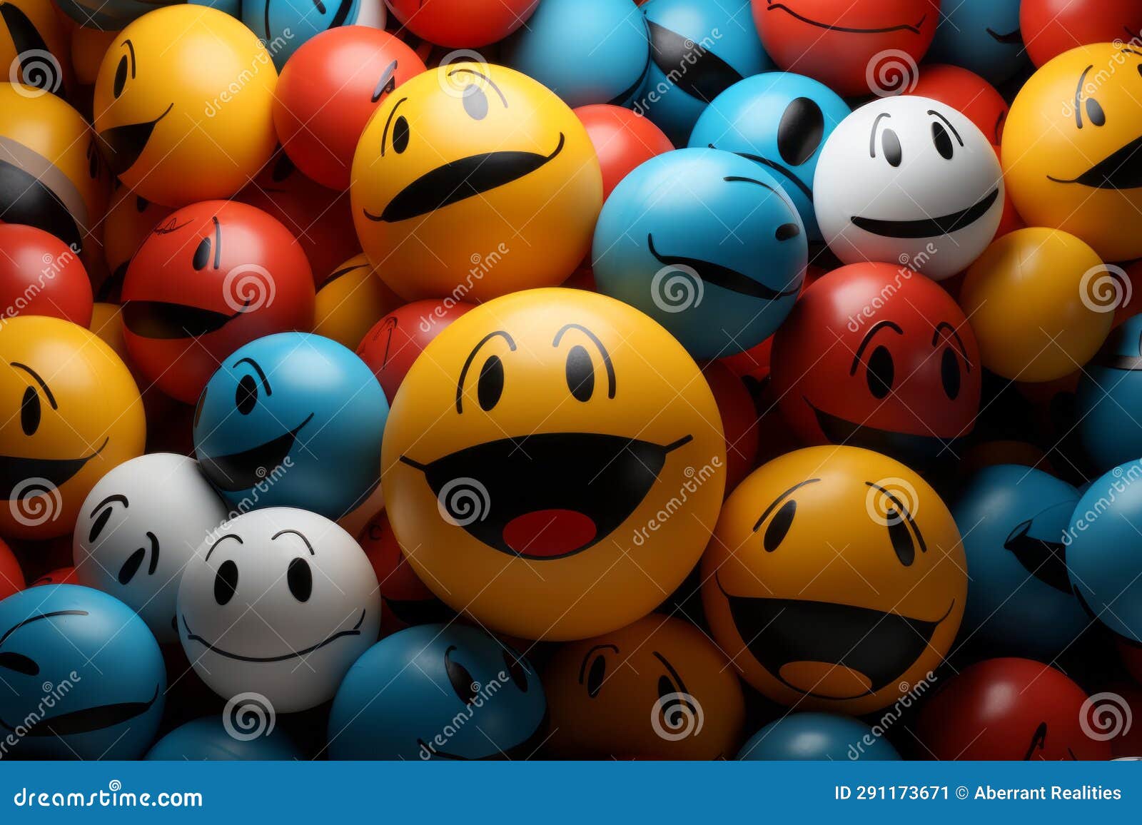 Many Colorful Smiley Faces are Arranged Together Stock Illustration ...