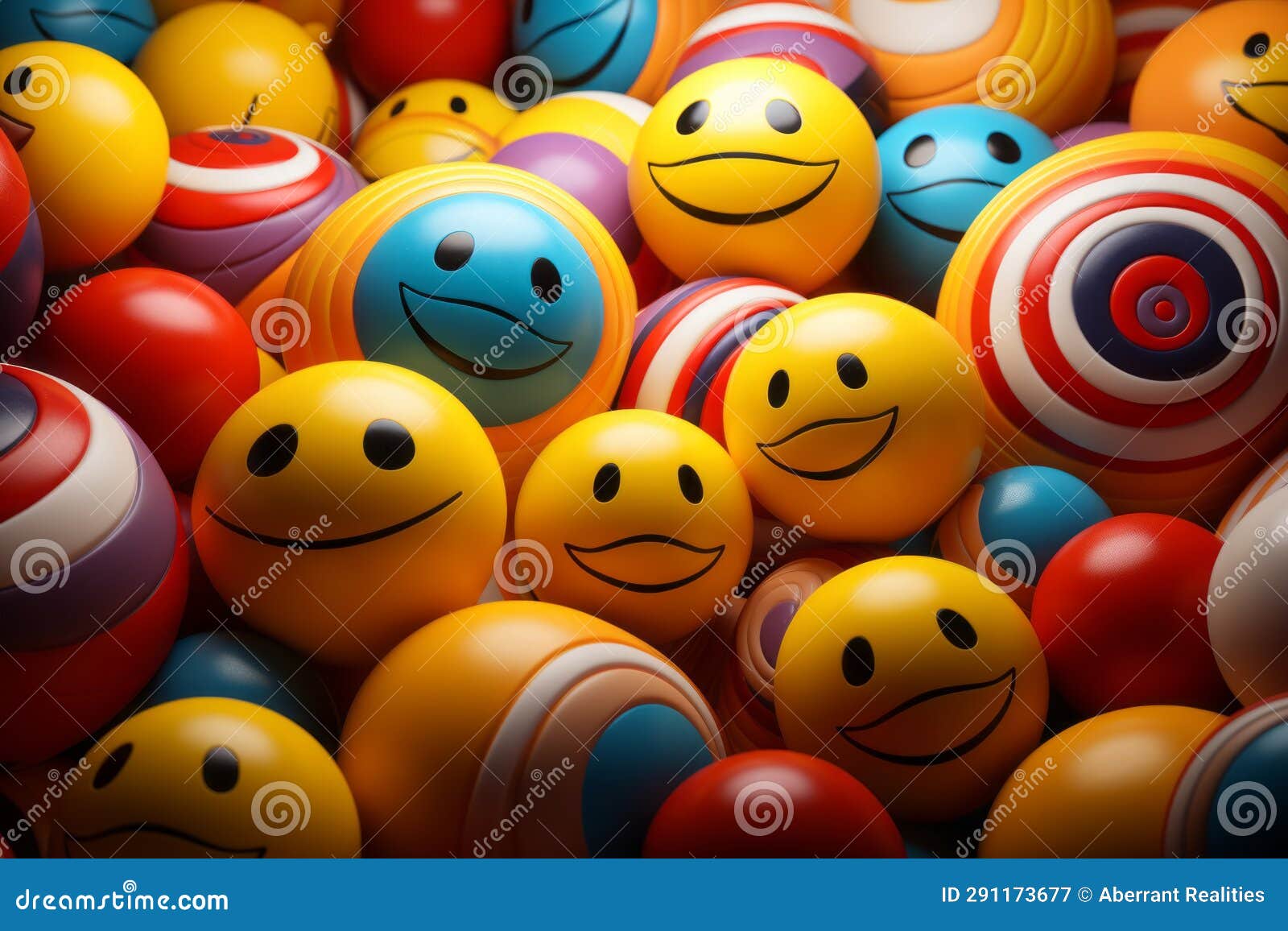 Many Colorful Smiley Faces are Arranged Together Stock Illustration ...