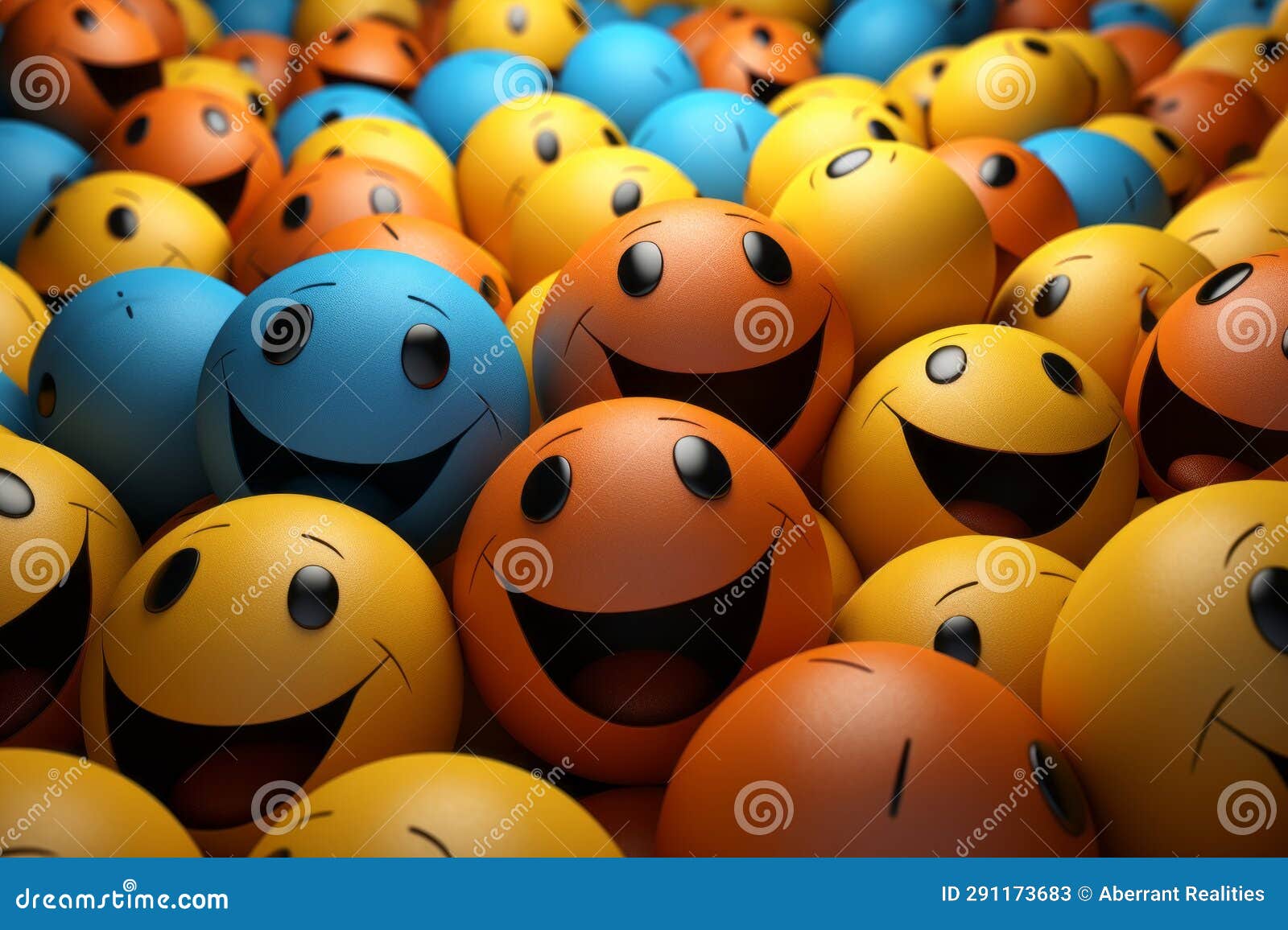 Many Colorful Smiley Faces are Arranged Together Stock Illustration ...