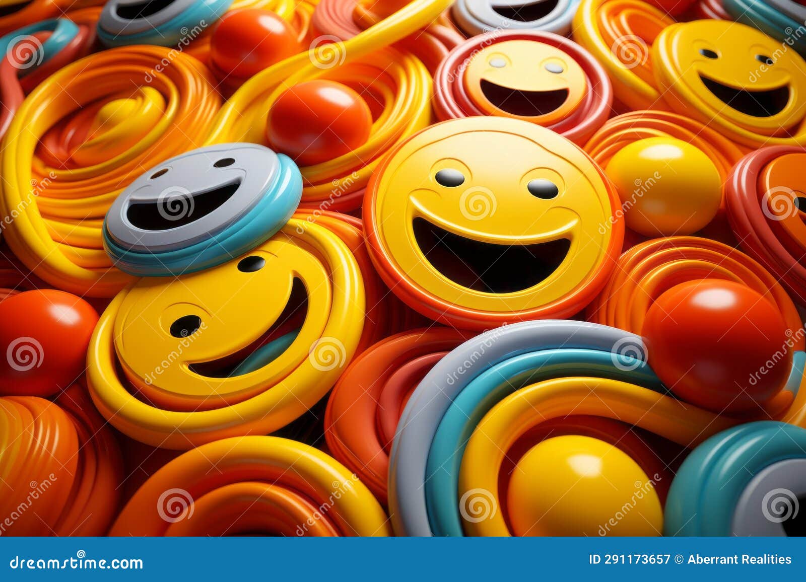 Many Colorful Smiley Faces are Arranged Together in a Circle Stock ...