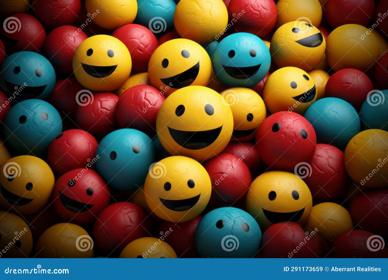 Many Colorful Smiley Faces are Arranged Together in a Pile Stock Image ...