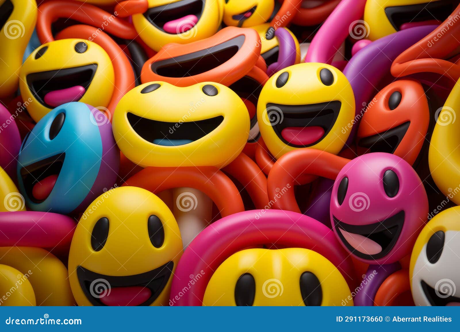 Many Colorful Smiley Faces are Arranged Together in a Pile Stock ...