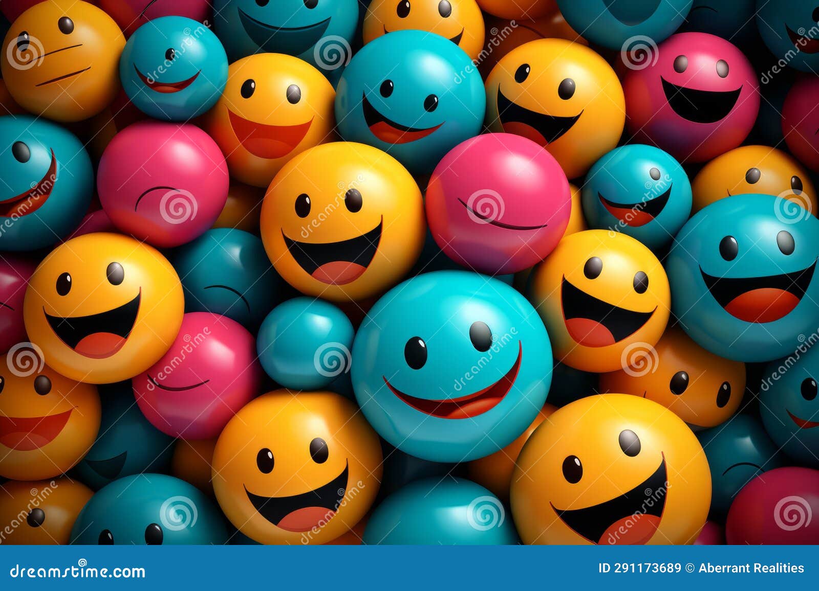 Many Colorful Smiley Faces are Grouped Together Stock Image - Image of ...
