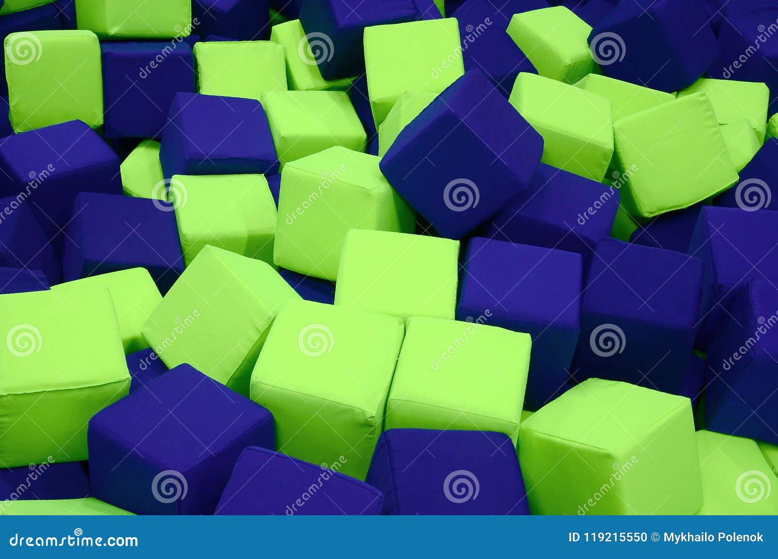 Many Colorful Soft Blocks in a Kids& X27; Ballpit at a Playground Stock ...