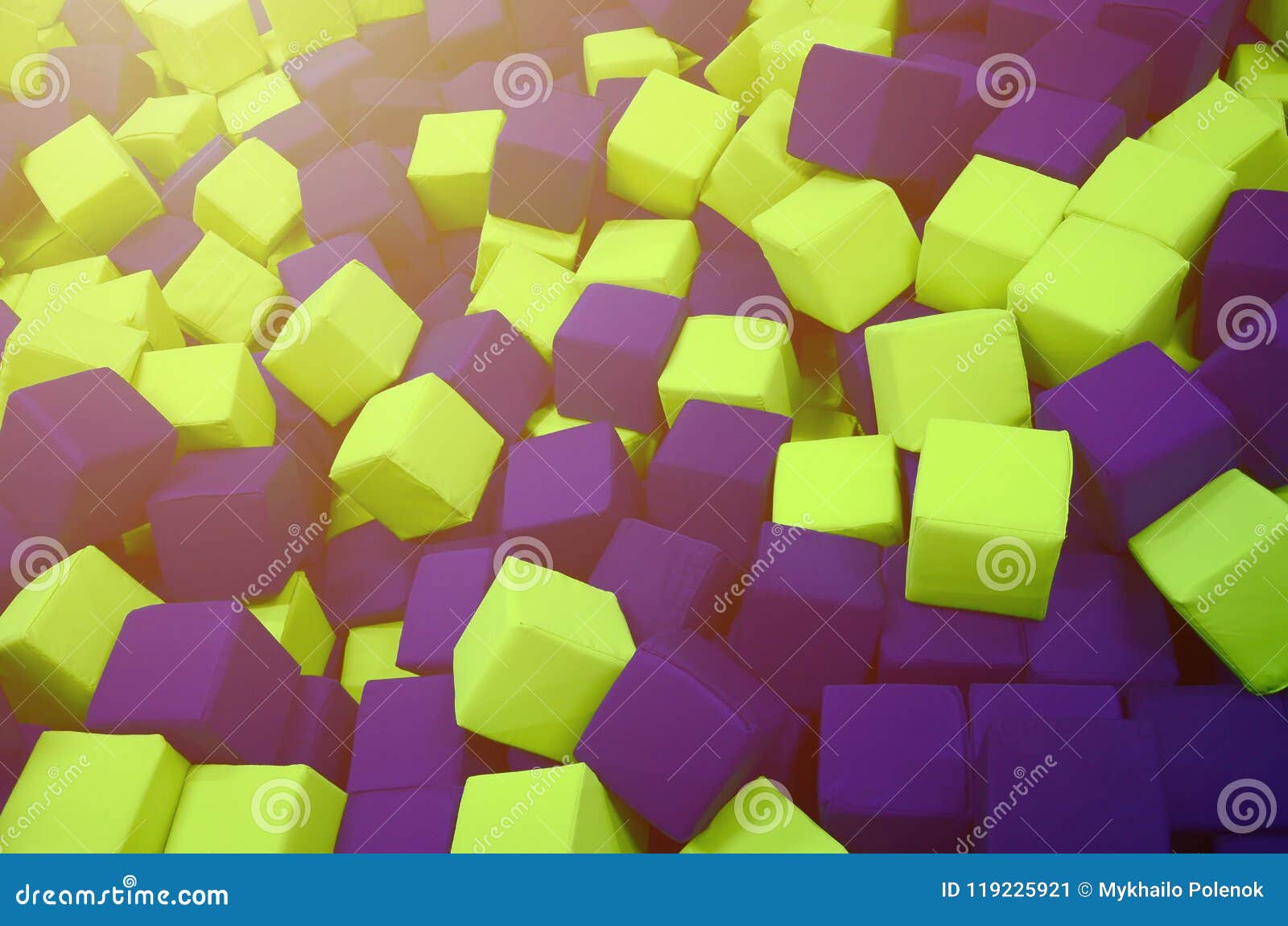 Many Colorful Soft Blocks in a Kids& X27; Ballpit at a Playground Stock ...