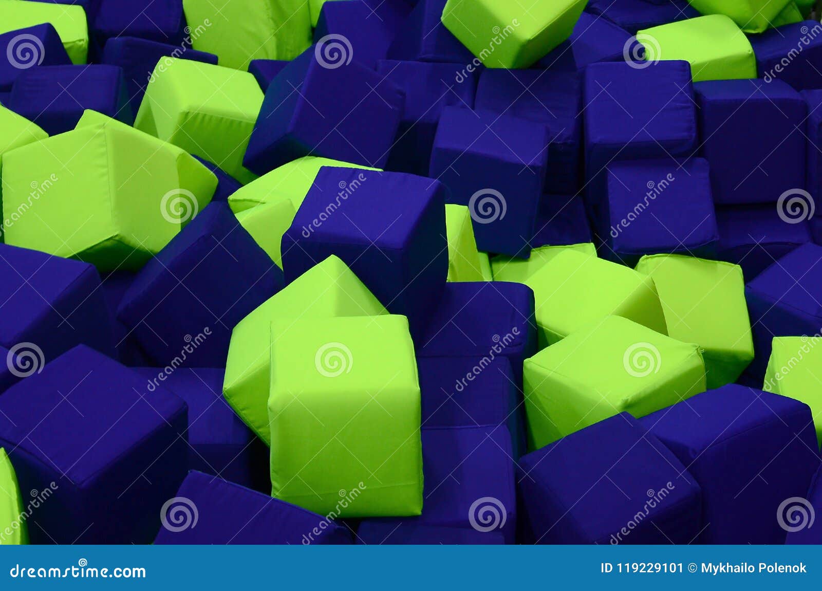 Many Colorful Soft Blocks in a Kids& X27; Ballpit at a Playground Stock ...