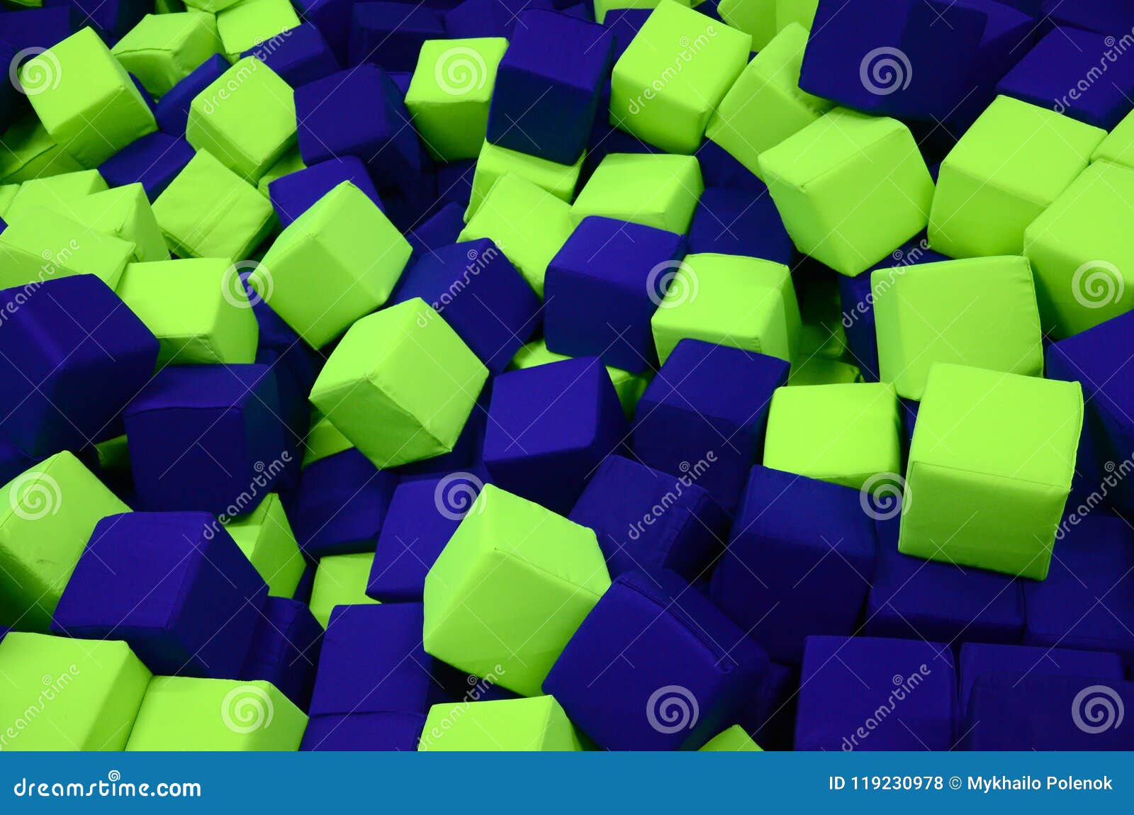 Many Colorful Soft Blocks in a Kids& X27; Ballpit at a Playground Stock ...