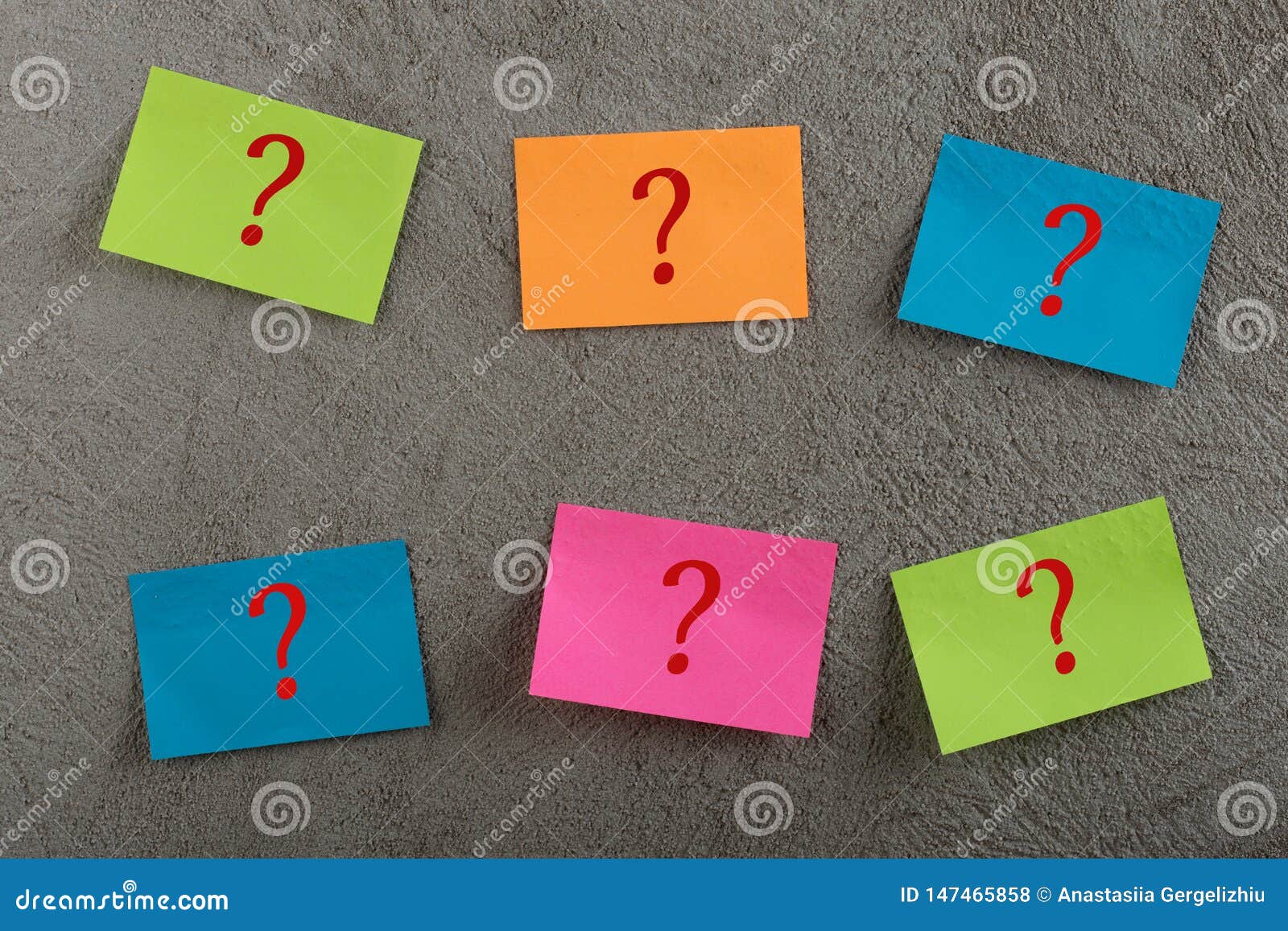 Many Colorful Sticky Note with Question Mark Stock Photo - Image of ...