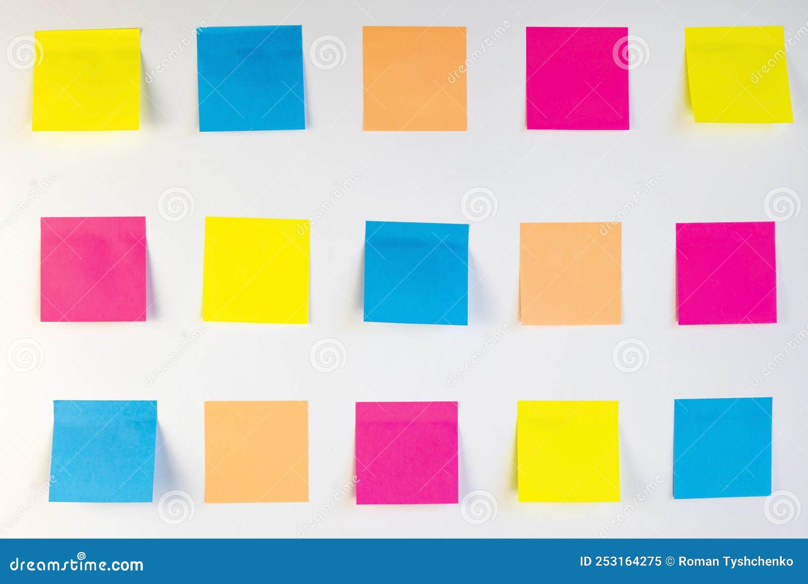 Many Colorful Sticky Notes on a White Background. Place for Text. Stock ...