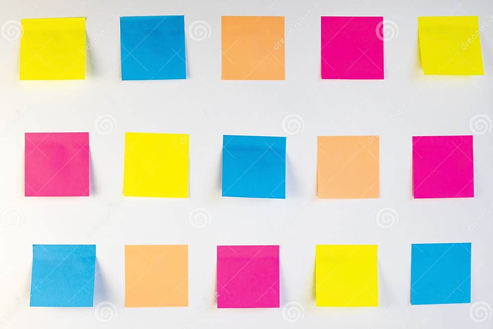 Many Colorful Sticky Notes on a White Background. Place for Text. Stock ...