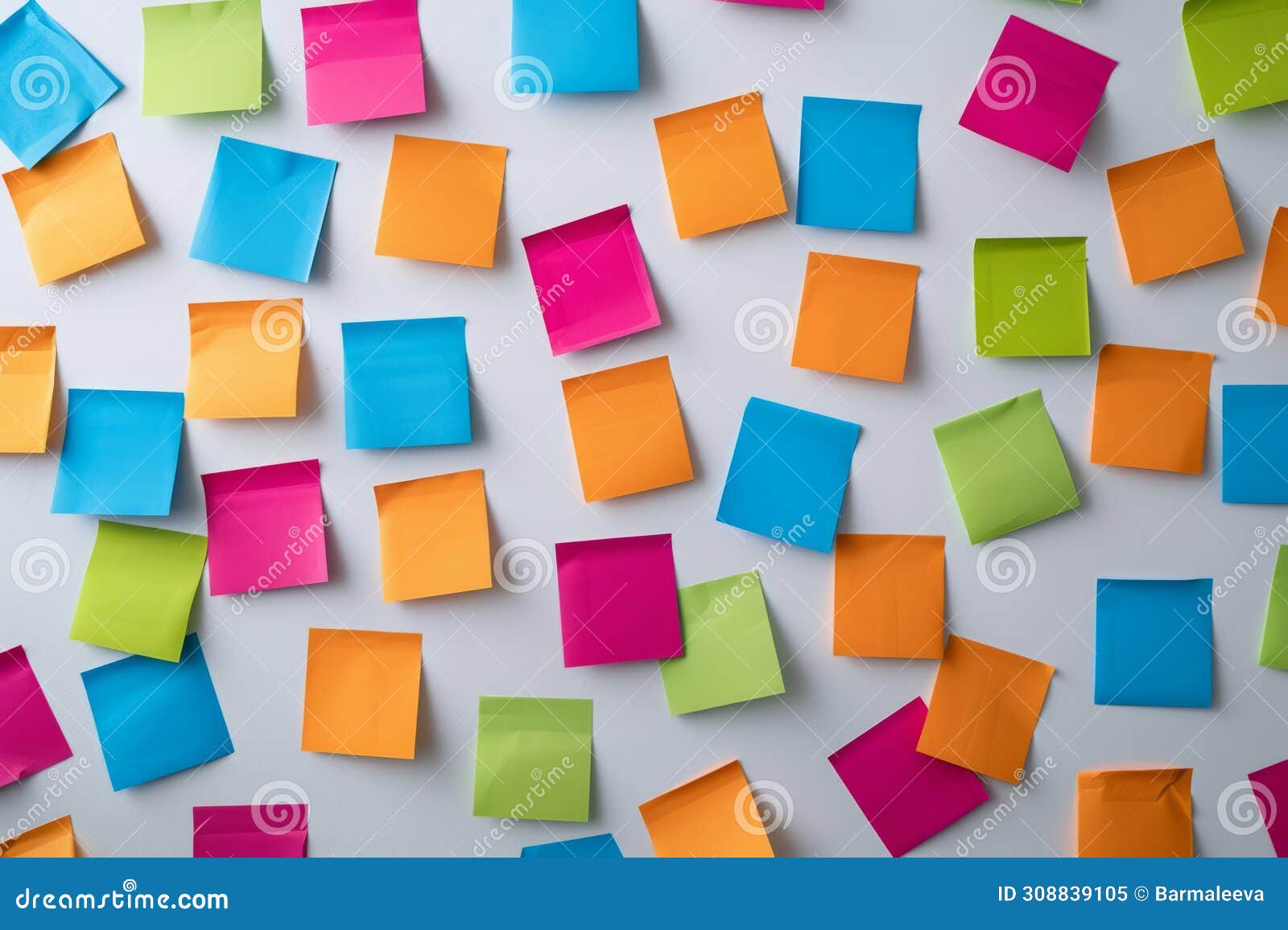 Many Colorful Sticky Notes on a White Wall. Generative AI Stock Image ...