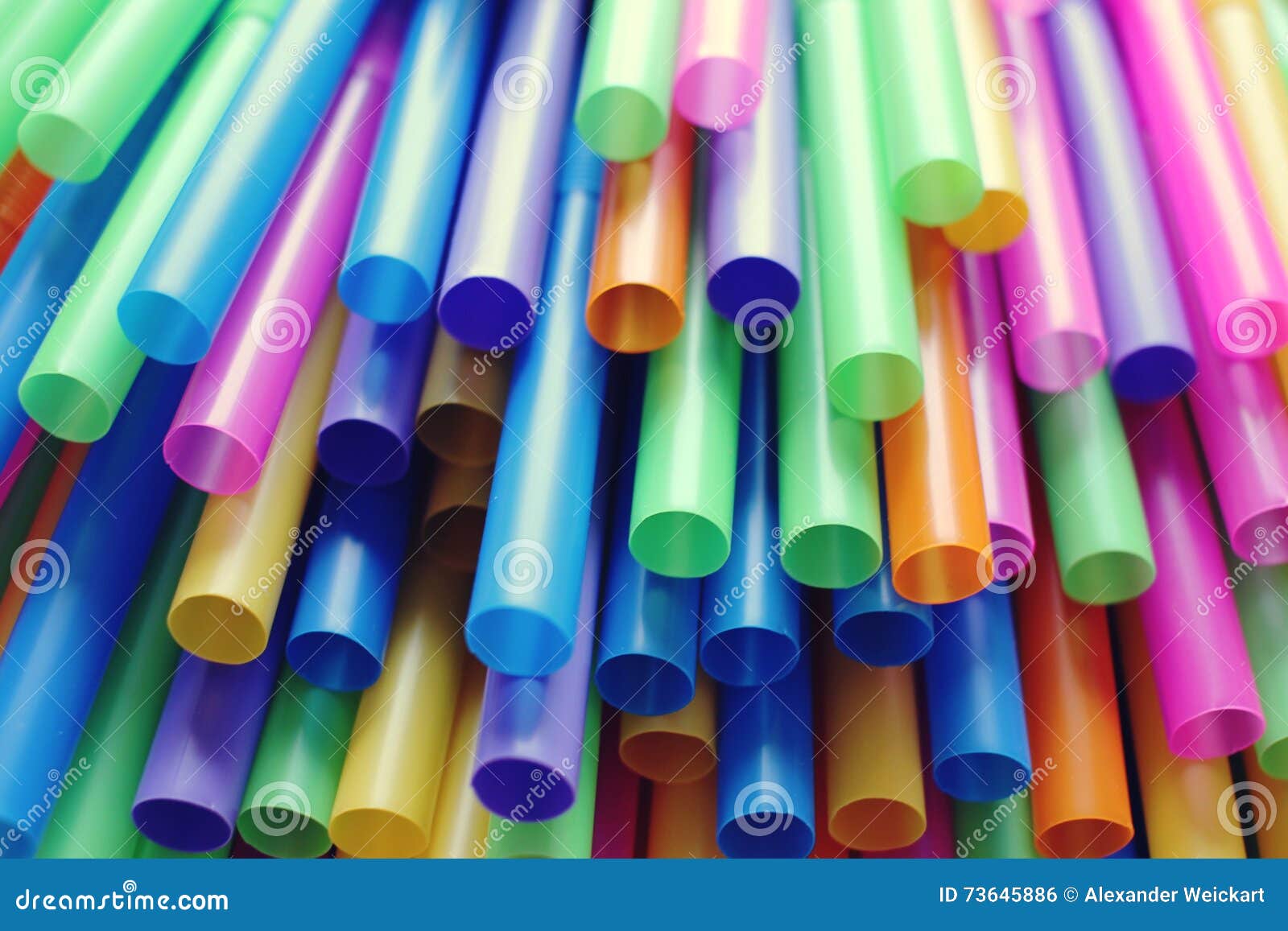 Many Colorful Straws As Sign for Heterogeneity or Teamwork. Stock Photo ...