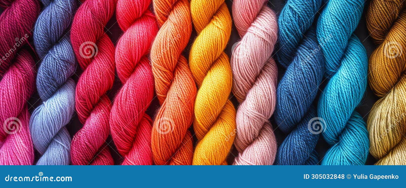 Many Colors of Colorful Yarn are Shown Stock Photo - Image of material ...