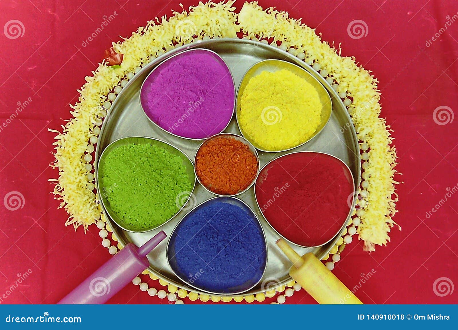 Many Colors of Holi Decorated in a Plate-3 Stock Photo - Image of ...