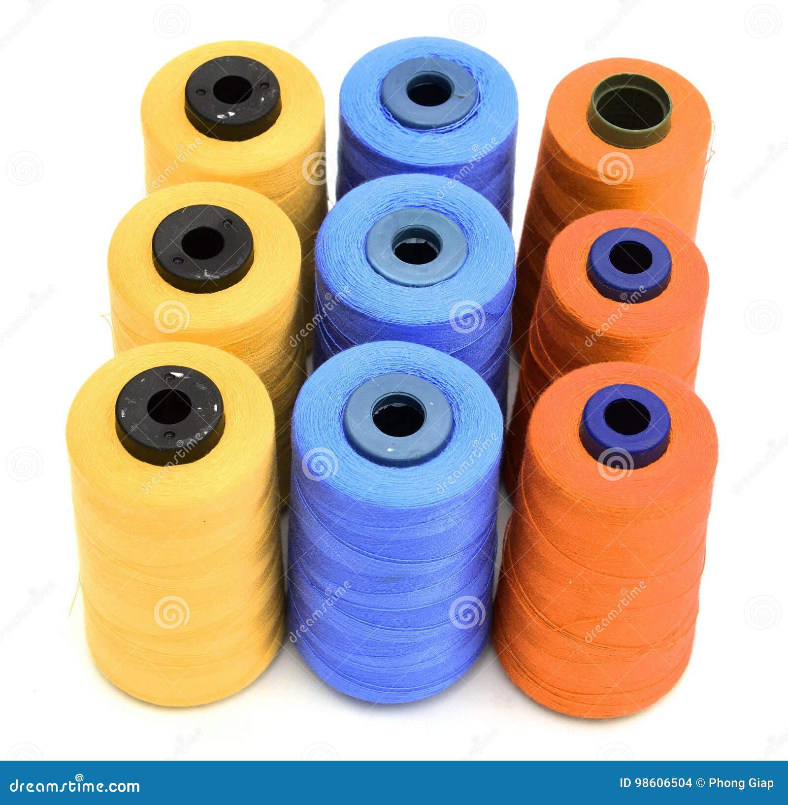 Many-coloured Bobbins of Thread Stock Photo - Image of round, blue ...
