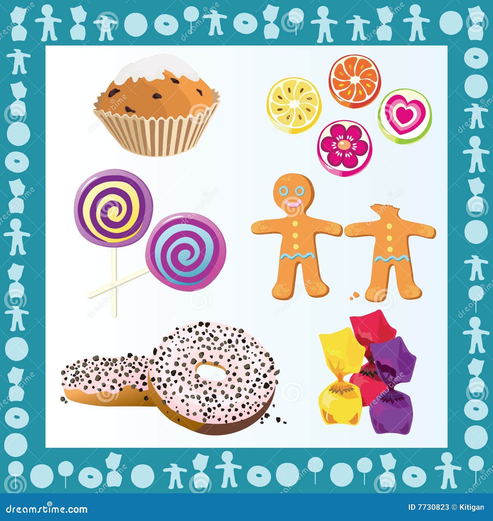 Many-Coloured Sweets stock vector. Illustration of cake - 7730823