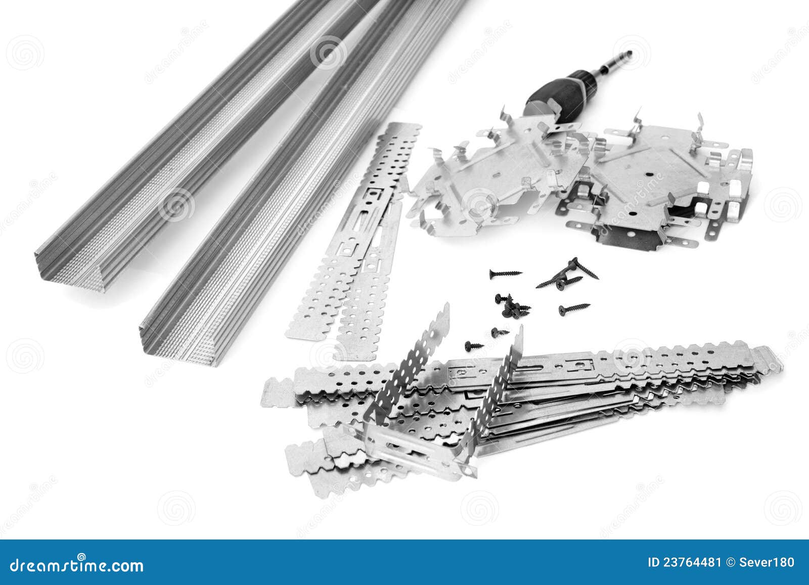 Many Components for Installation of Gypsum Panels Stock Image - Image ...