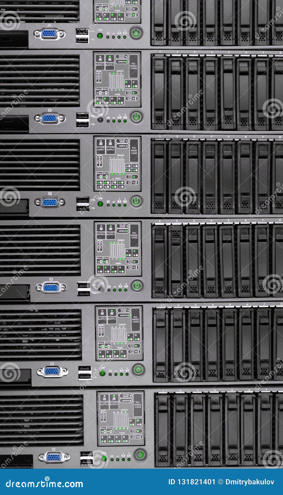 Many Computer Old Server As The Background. Internet Technology Royalty ...