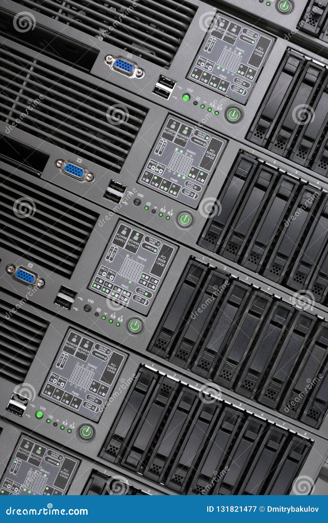 Many Computer Old Server As The Background. Internet Technology Royalty ...