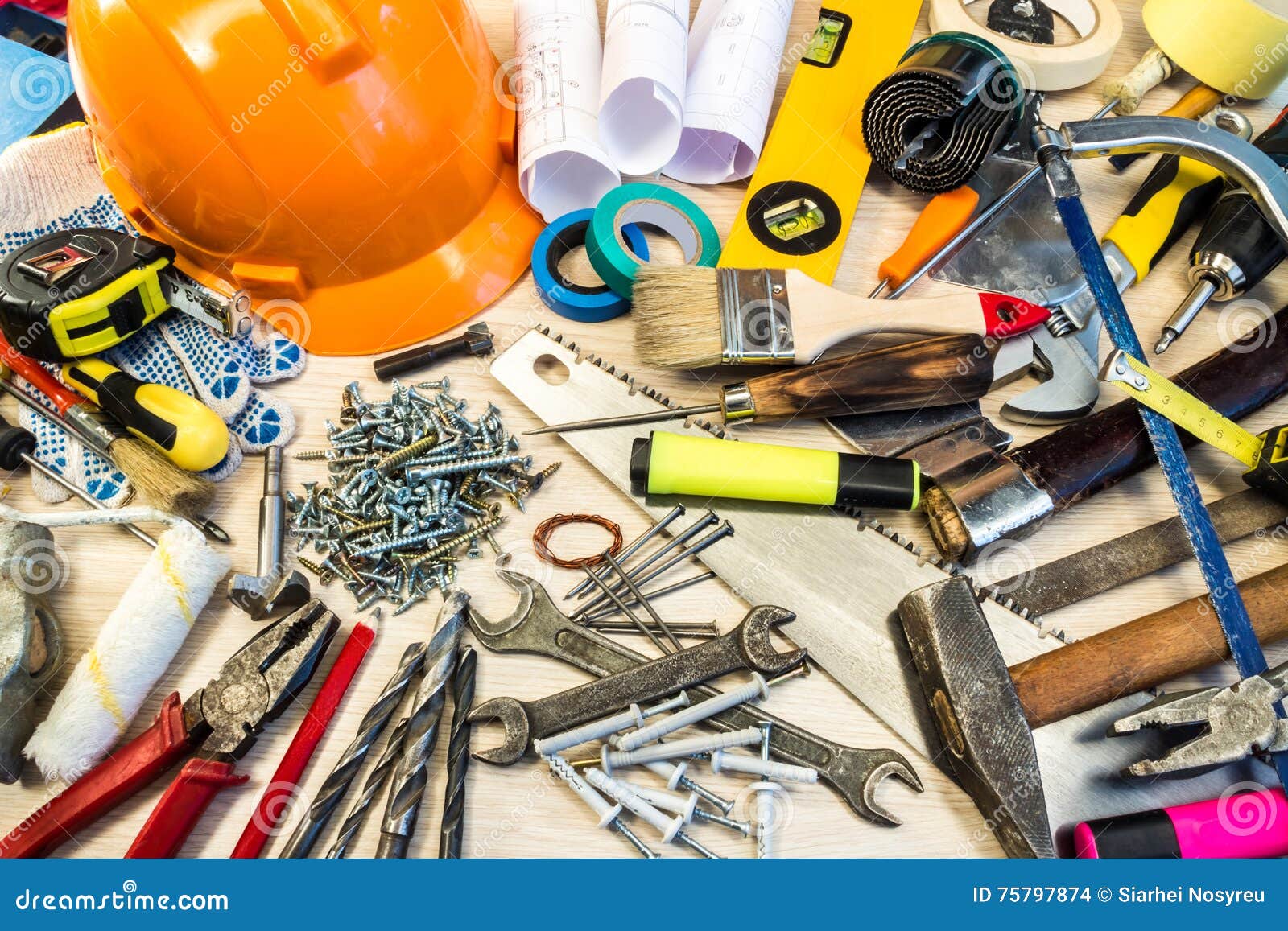 Many Construction Tools, Construction Composition Tool Suitcase, Work ...