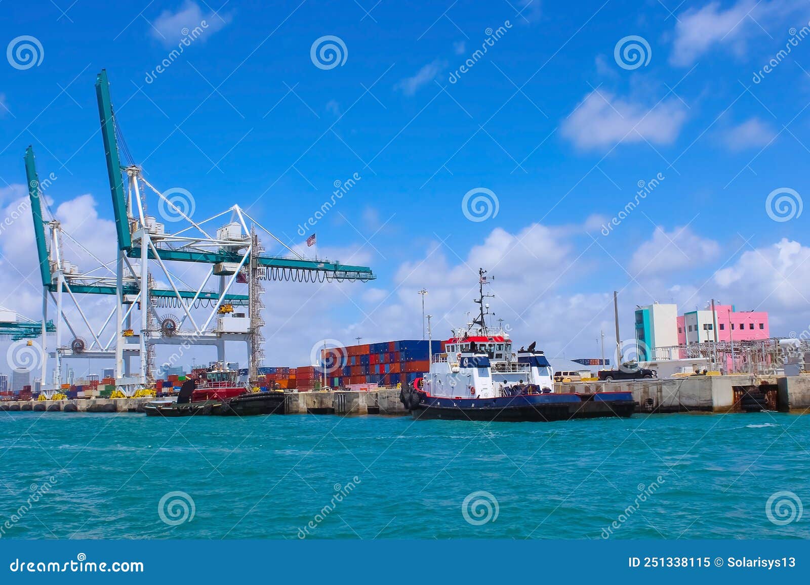 Many Containers at Port Miami, One of the Largest Cargo Port Stock ...