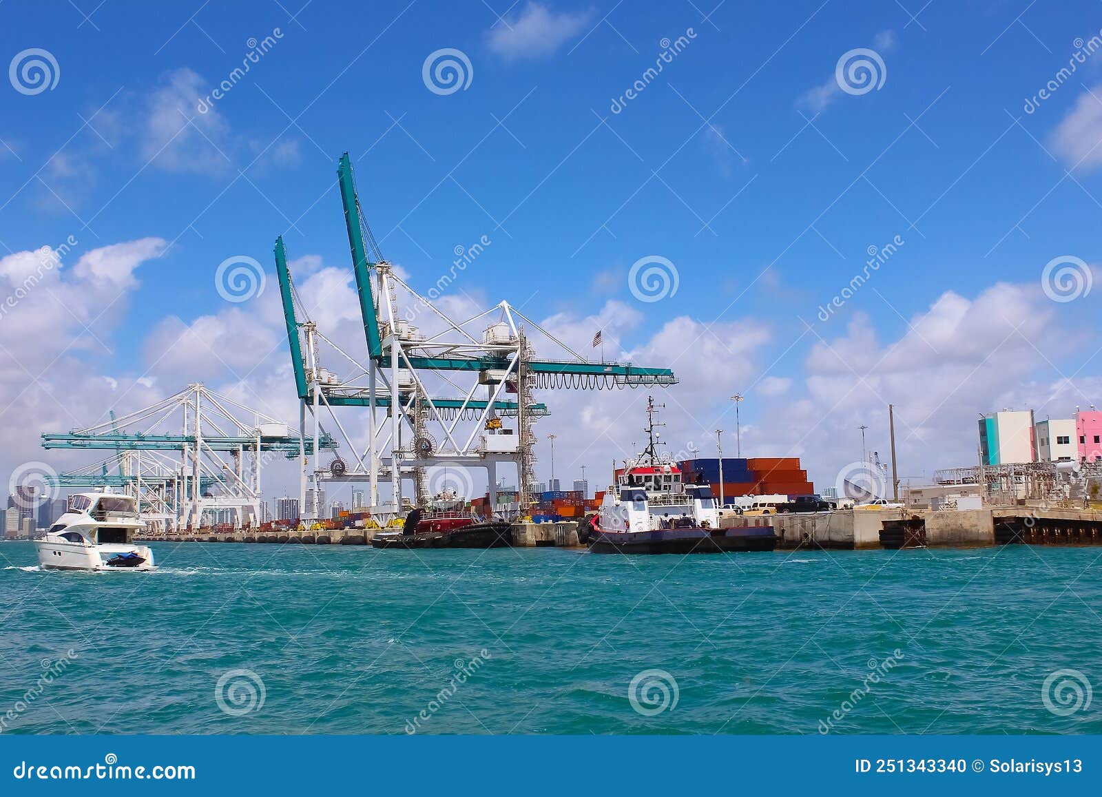 Many Containers at Port Miami, One of the Largest Cargo Port Stock ...