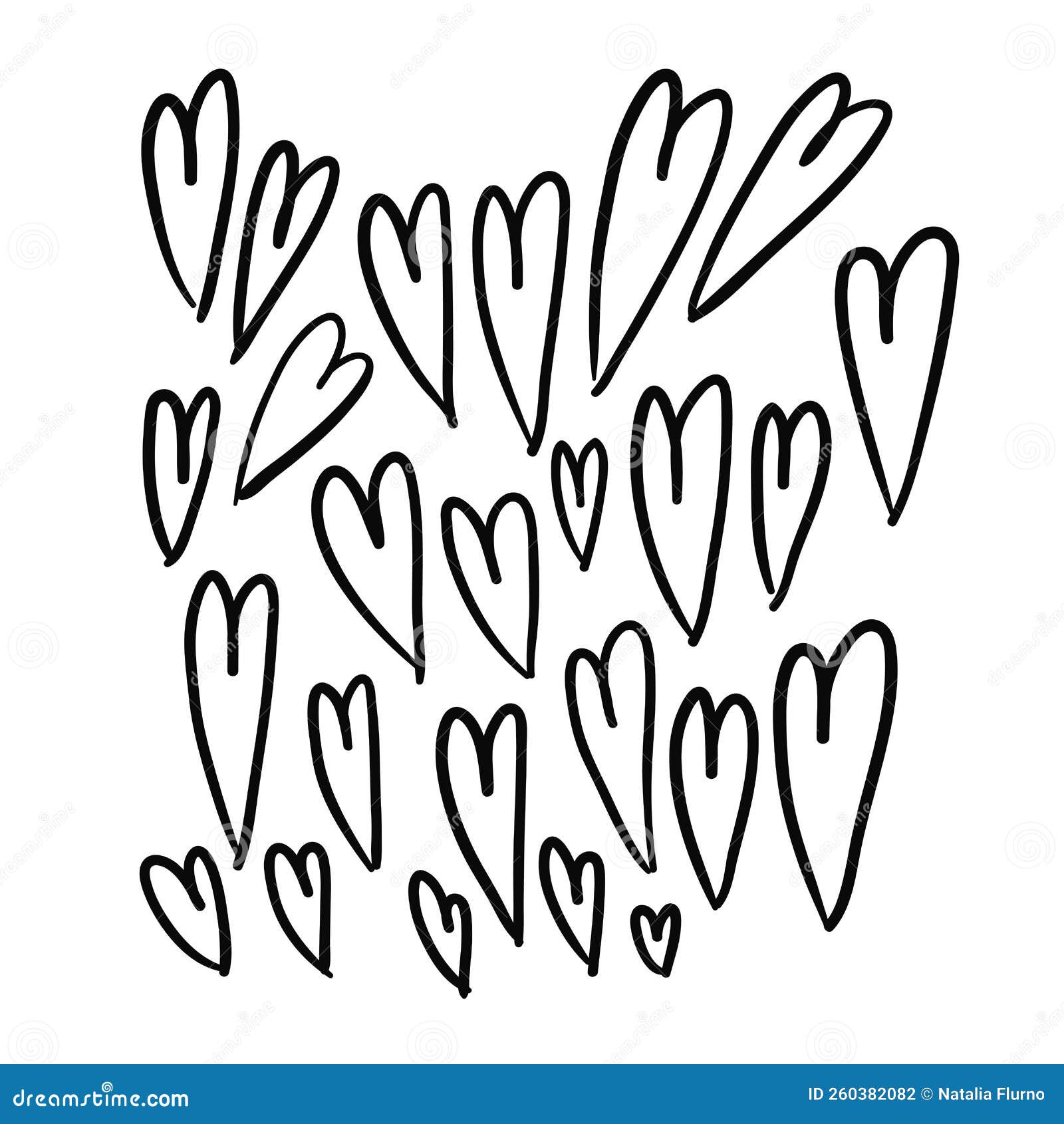 Many Contour Hearts Rise into the Air. Stock Vector - Illustration of ...