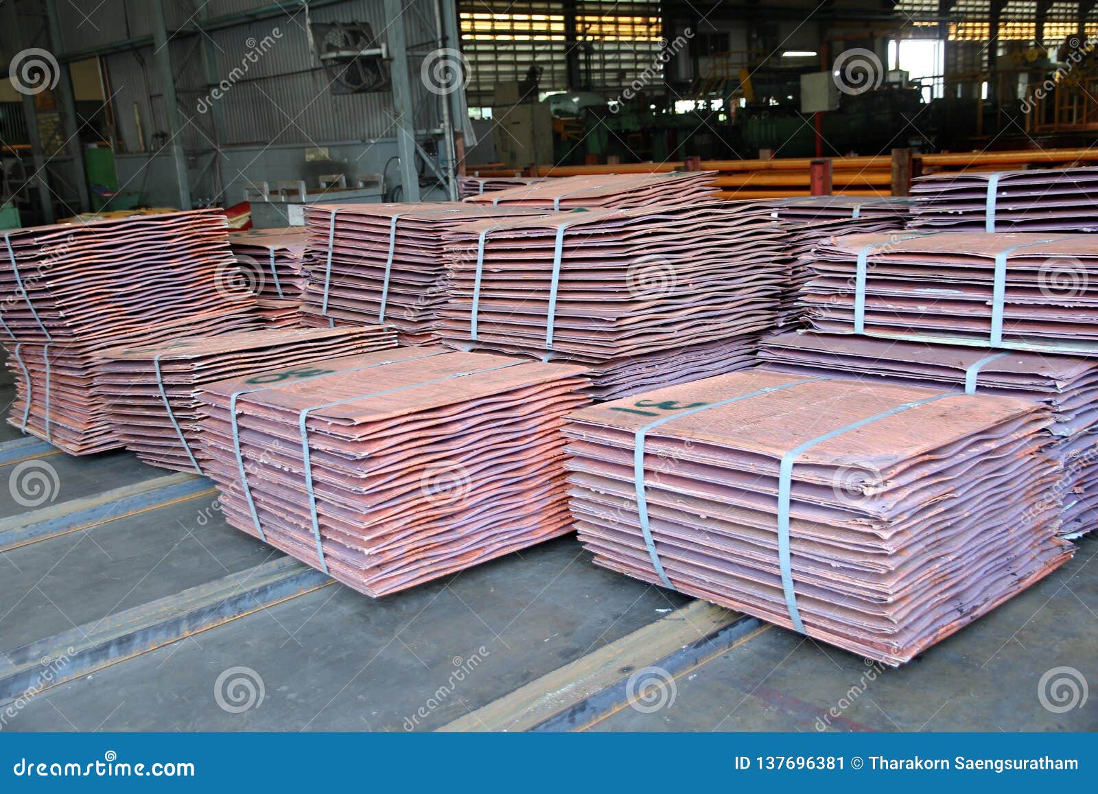 Many of Copper Sheet Stack are Placed in Yard Waiting To Process Stock ...