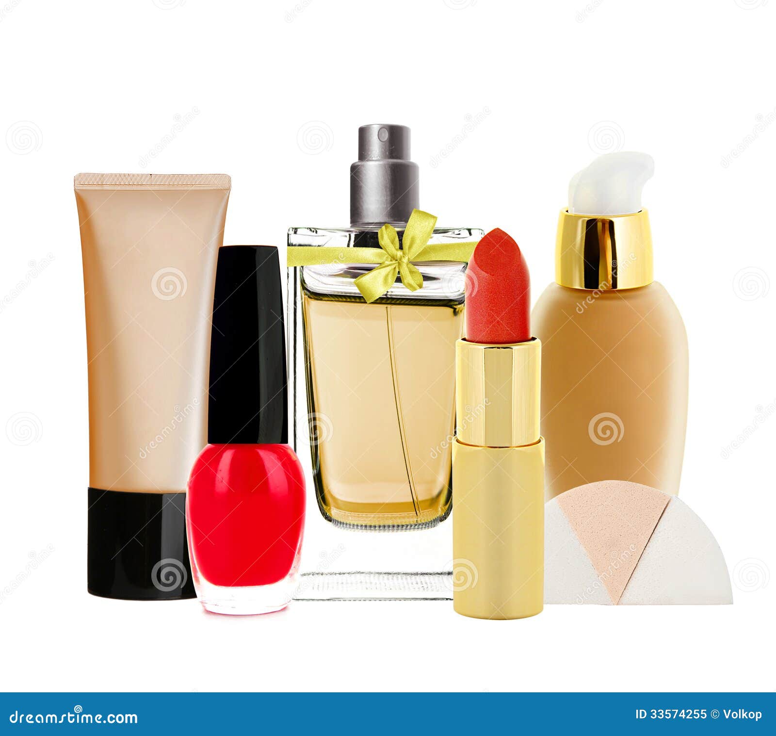 Many Cosmetics Isolated on White Stock Image - Image of perfume, nail ...