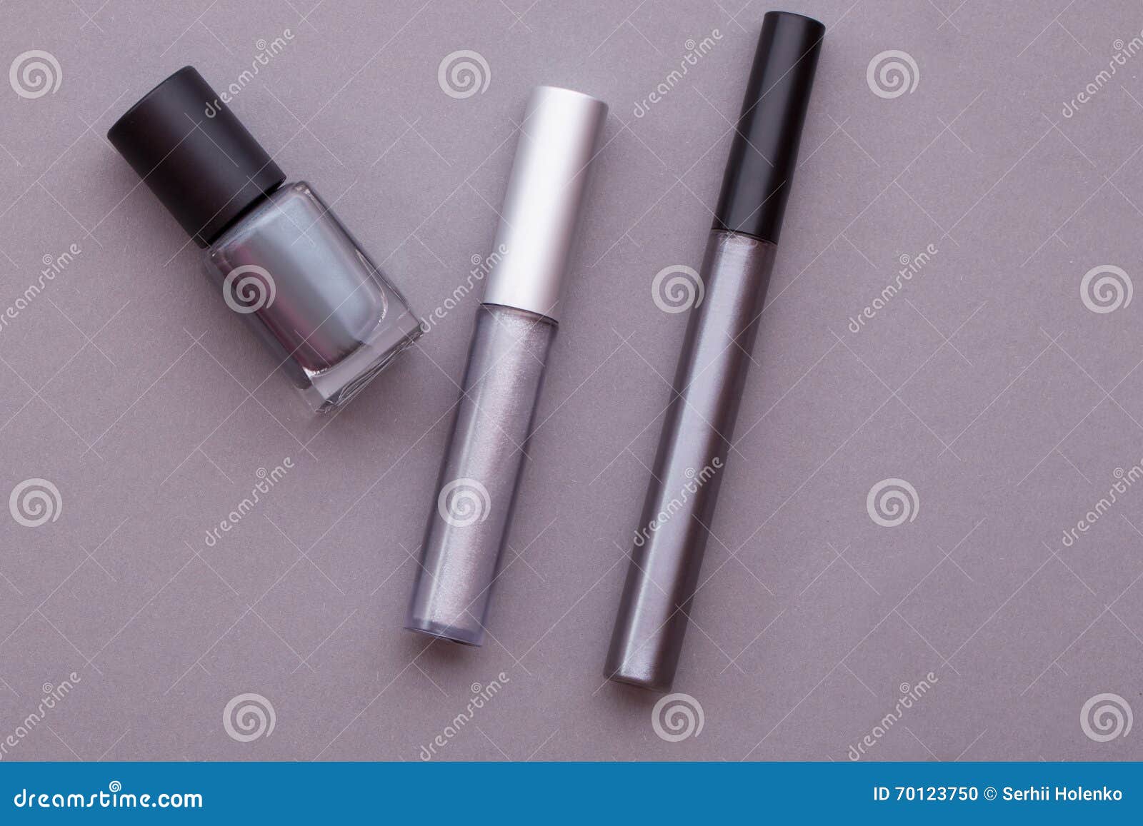 Many cosmetics, top view. stock photo. Image of paint - 70123750