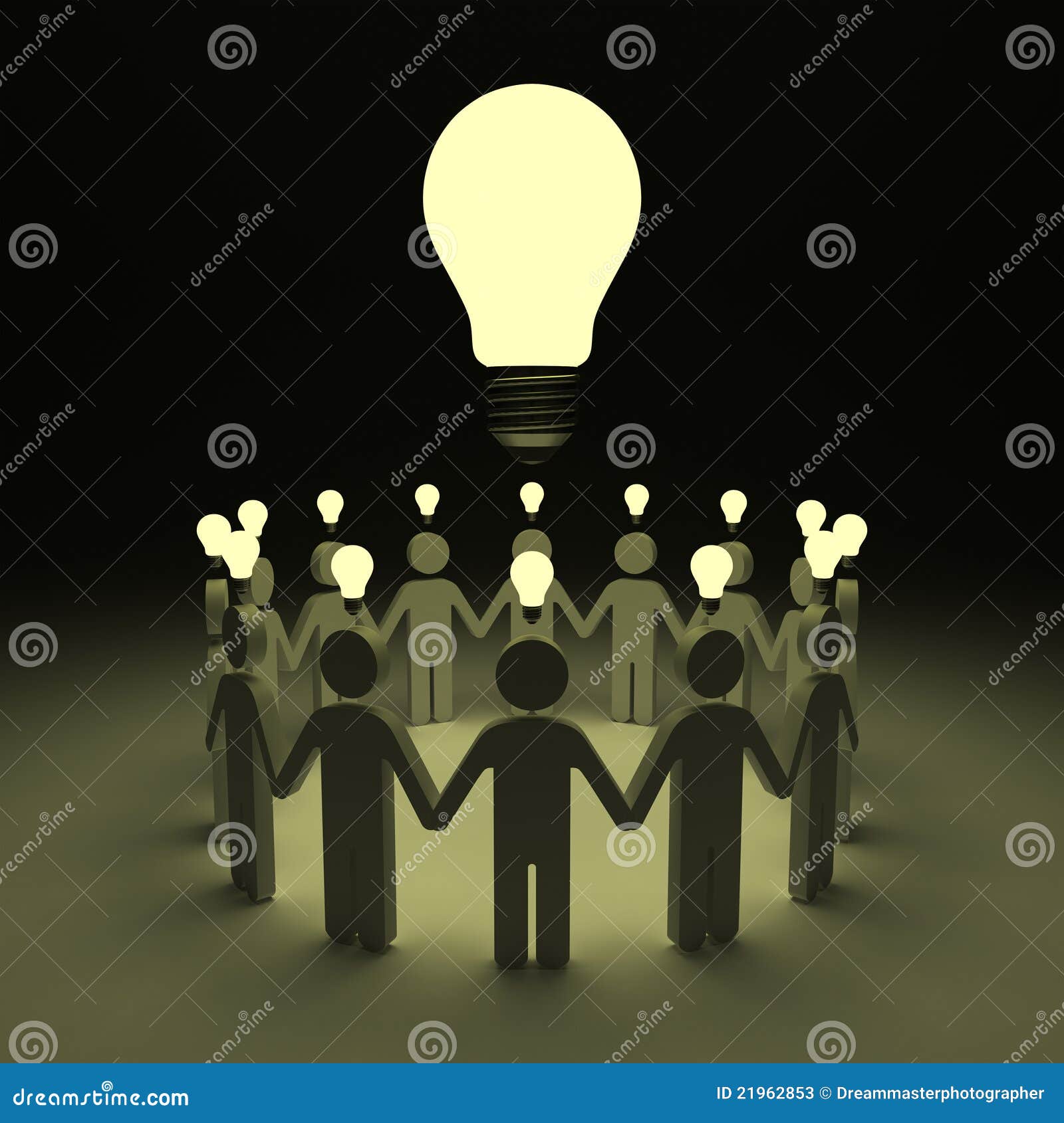 Many Creative Idea Light Bulbs Stock Illustration - Illustration of ...