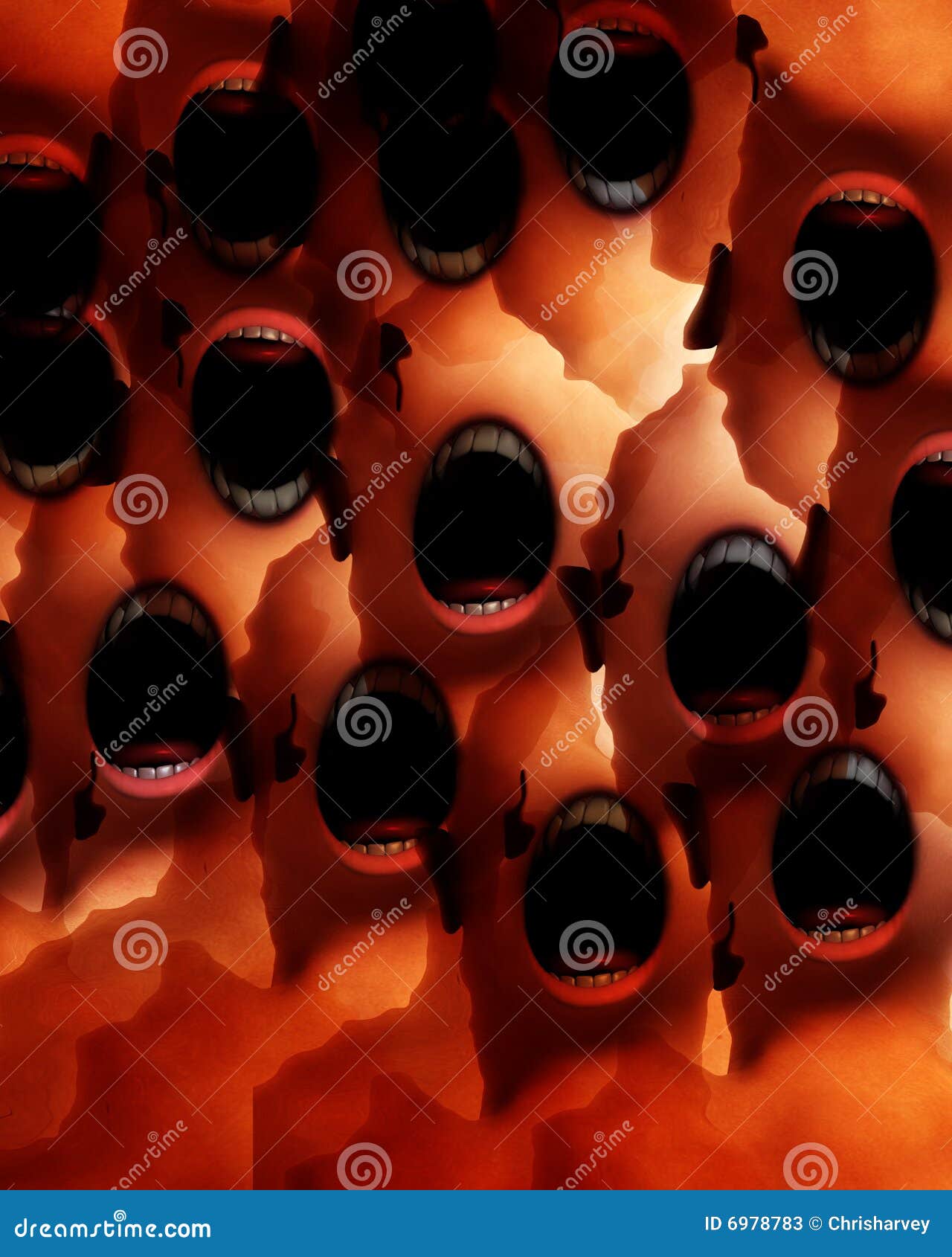 Many Creepy Mouth Monsters stock image. Image of bizarre - 6978783
