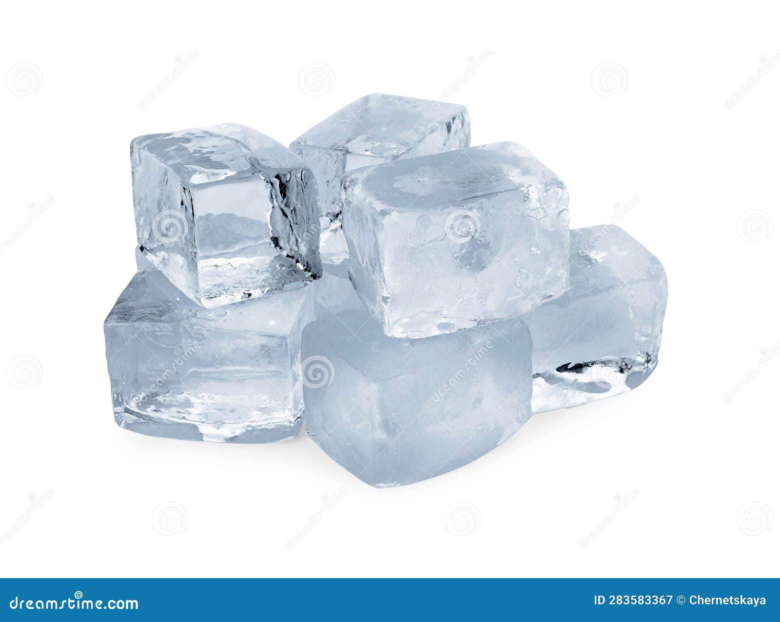 Many Crystal Clear Ice Cubes Isolated on White Stock Image - Image of ...